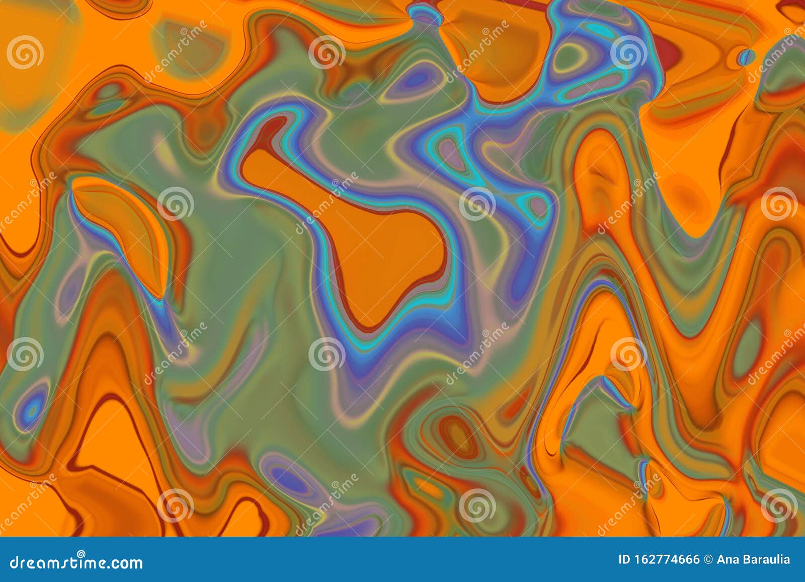 Mixed Orange and Blue Liquid Paint Diffusion Background Stock ...