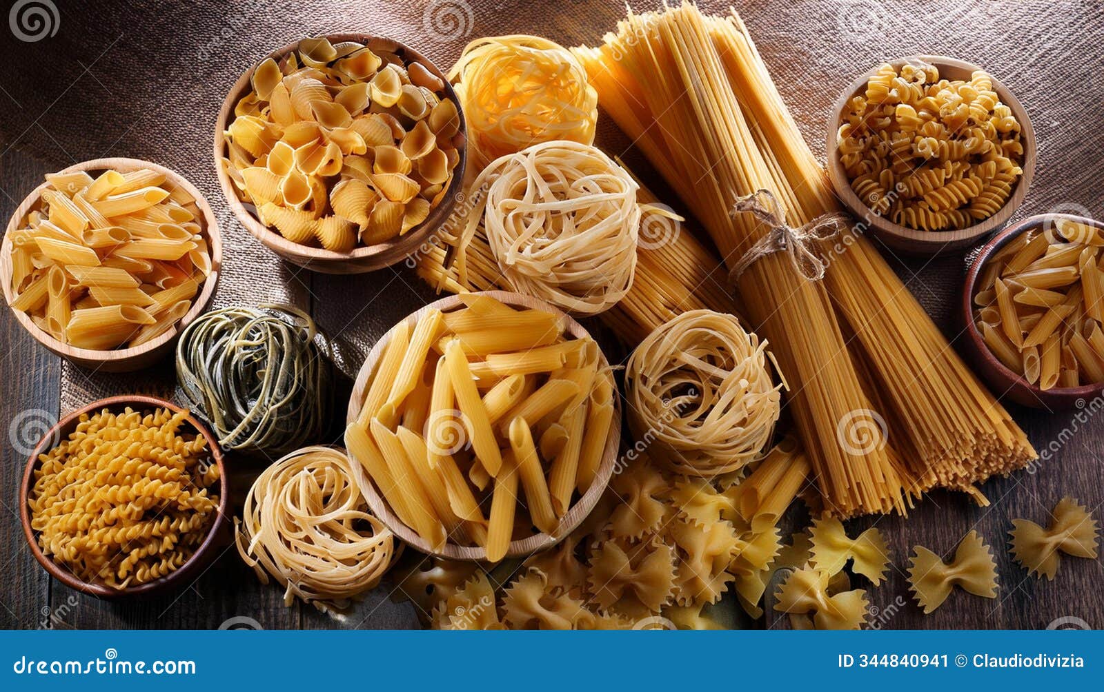 Mixed Pasta Types, AI Generated Stock Illustration - Illustration of ...