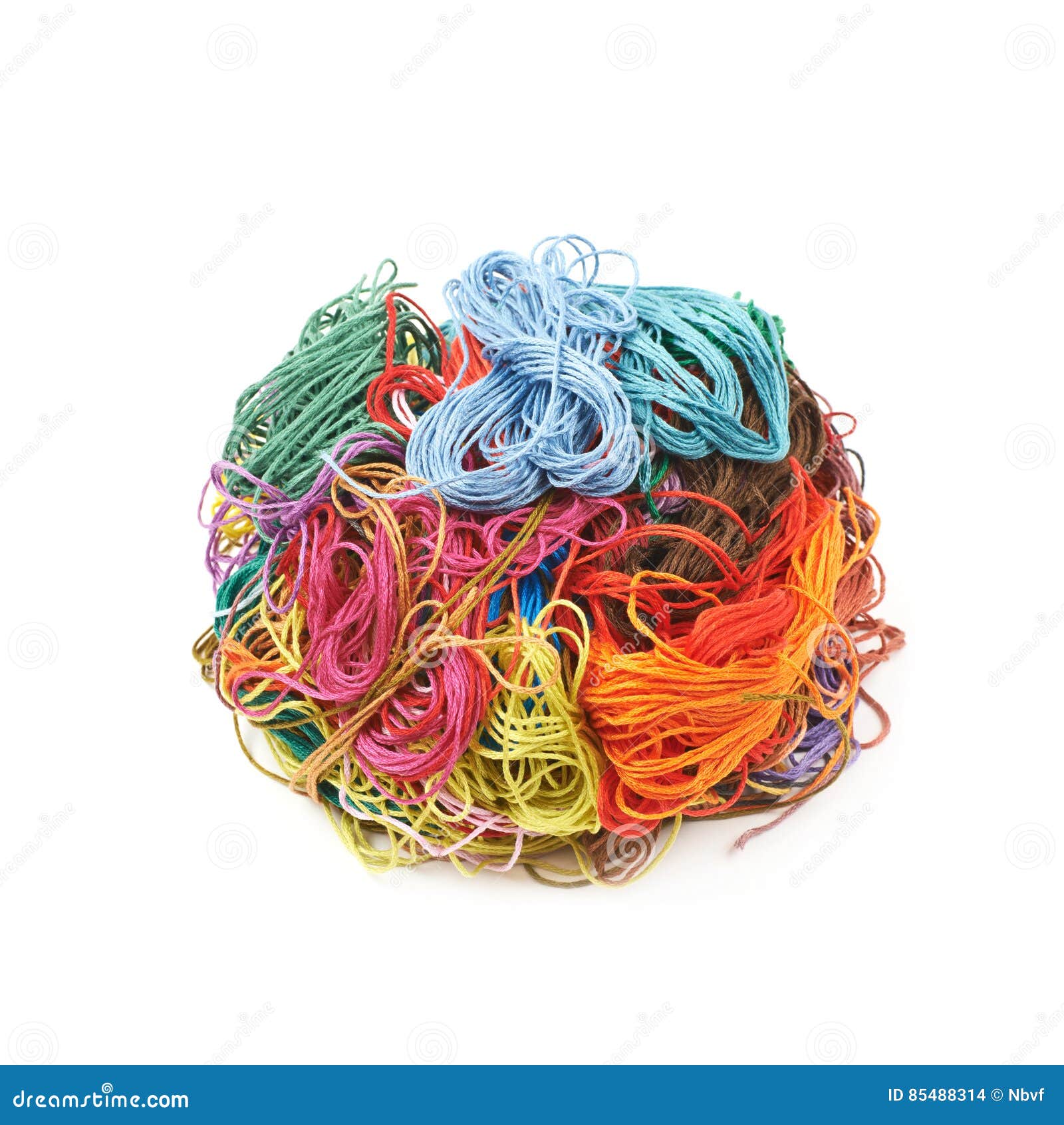 Mixed pile of yarn threads stock photo. Image of cotton - 85488314