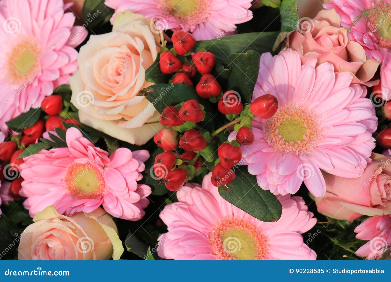 Mixed pink flowers stock image. Image of flower, mixed - 90228585