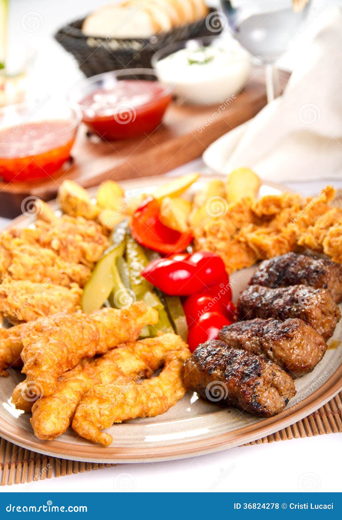 Mixed platter stock photo. Image of fillet, fried, delicious - 36824278