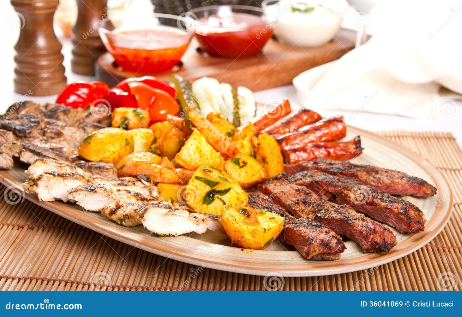 Mixed platter stock image. Image of barbeque, cooking - 36041069