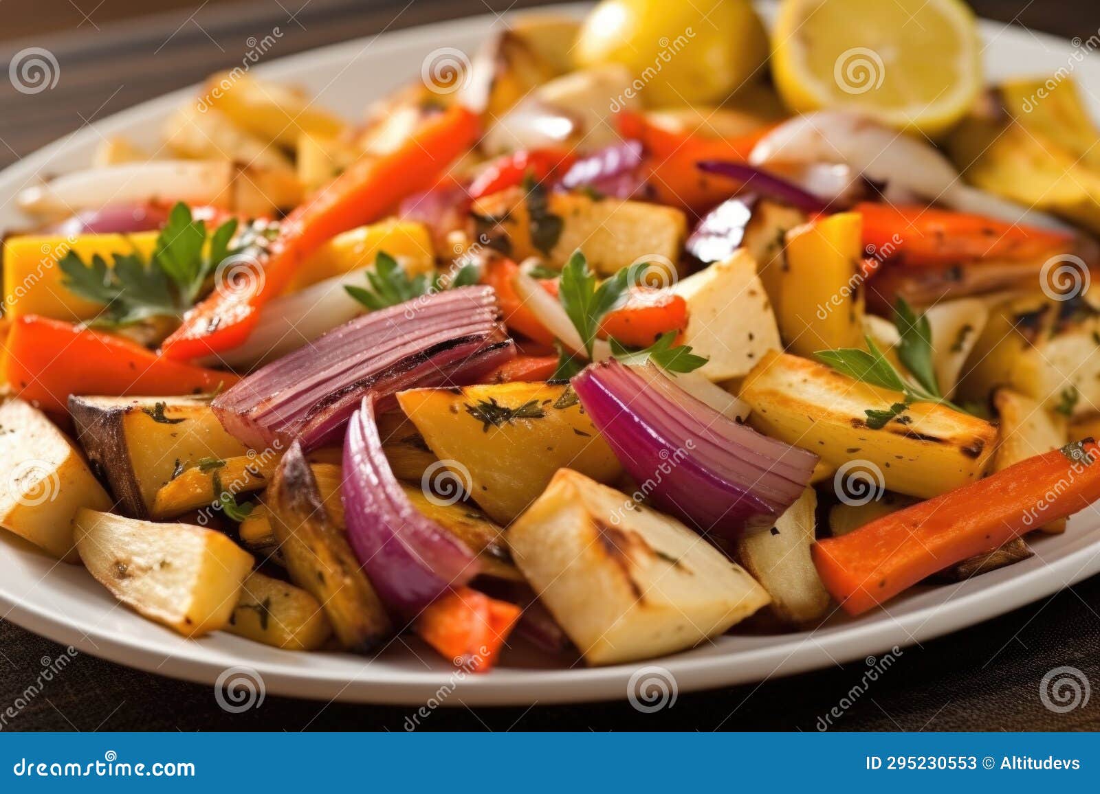 Mixed Platter of Grilled Root Vegetables Stock Image - Image of ...