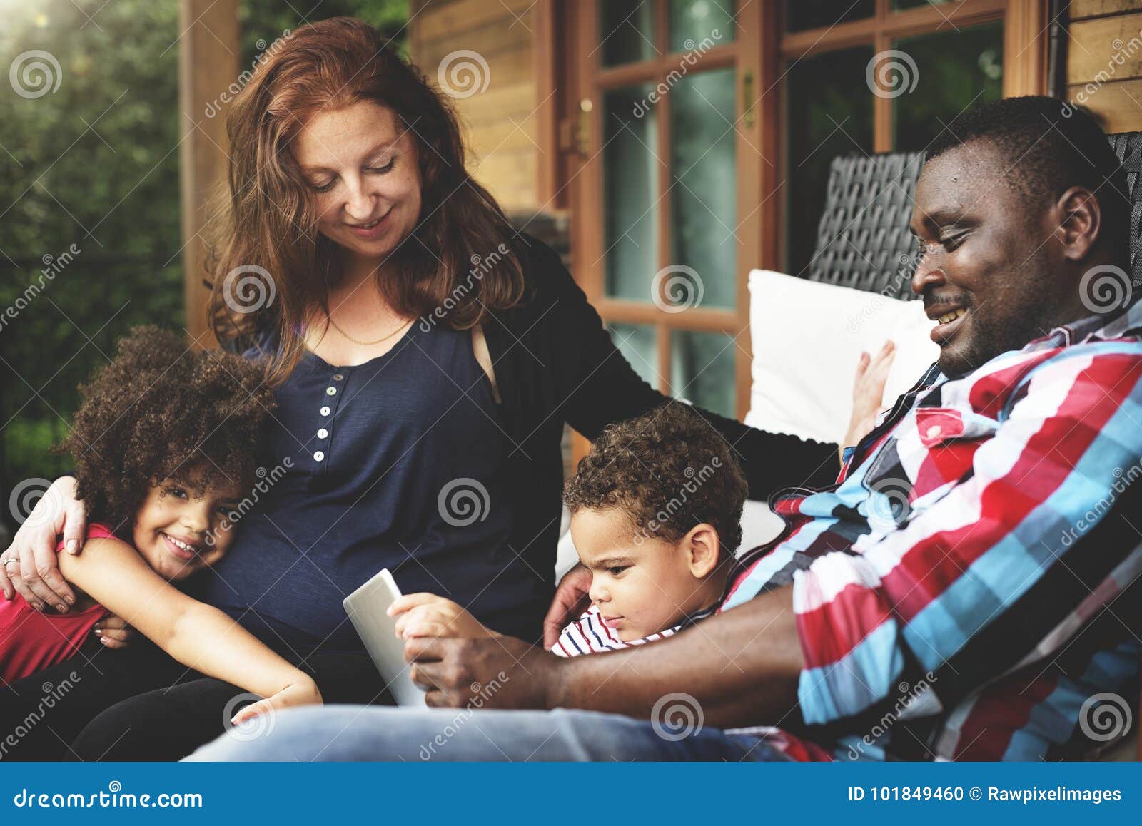Mixed Race Family Having Fun Together Stock Photo - Image of connecting ...