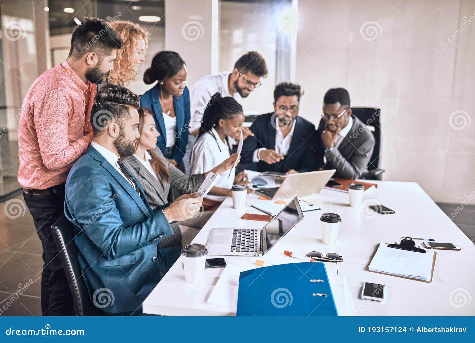 Mixed Race People Planning Team Work Stock Photo - Image of discussing ...