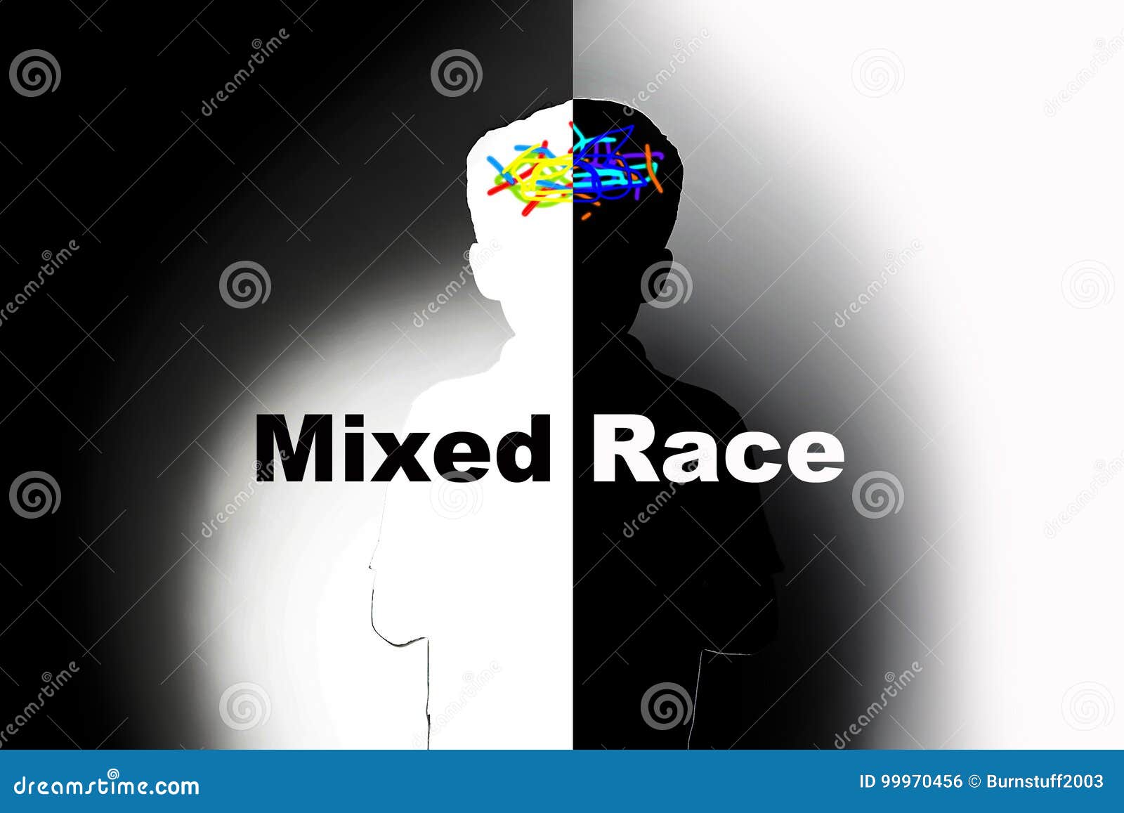 Mixed race People stock illustration. Illustration of problems - 99970456