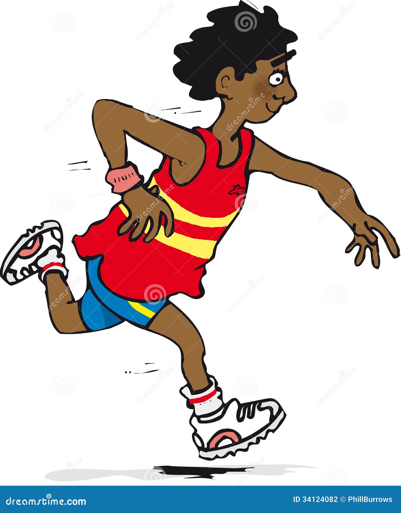 Mixed race runner stock illustration. Illustration of young - 34124082