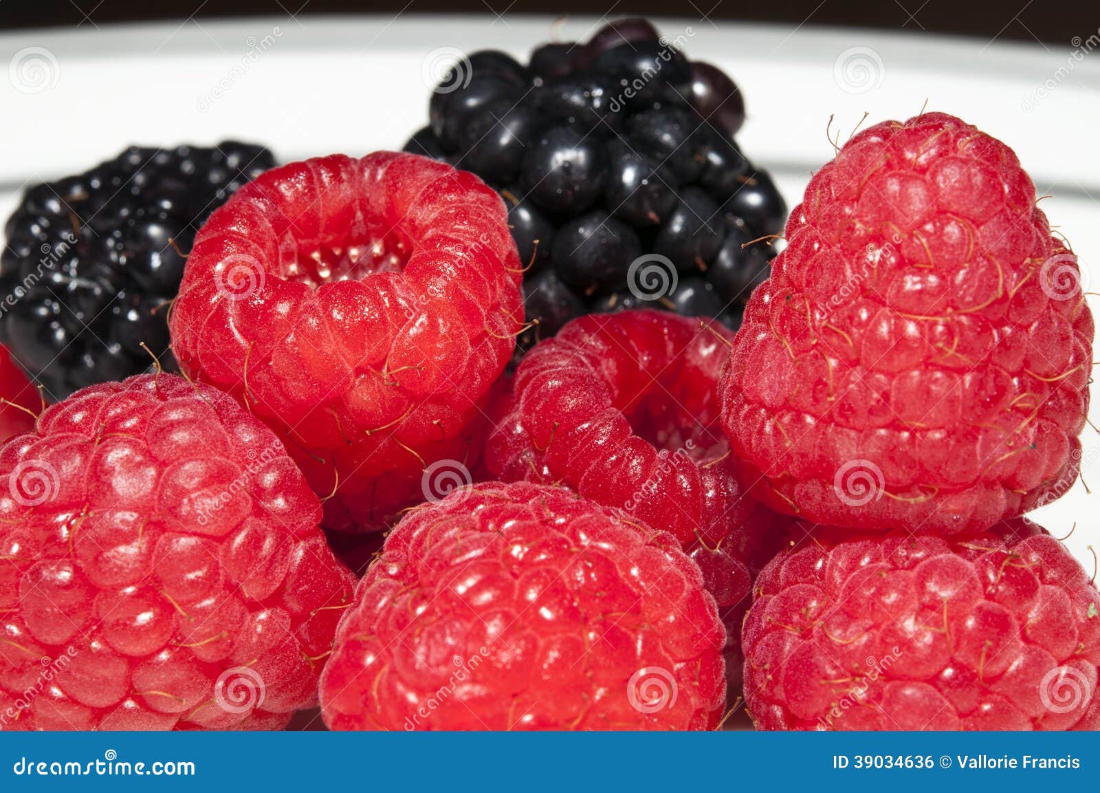 Raspberries and Blackberries Close-up Stock Photo - Image of raspberry ...