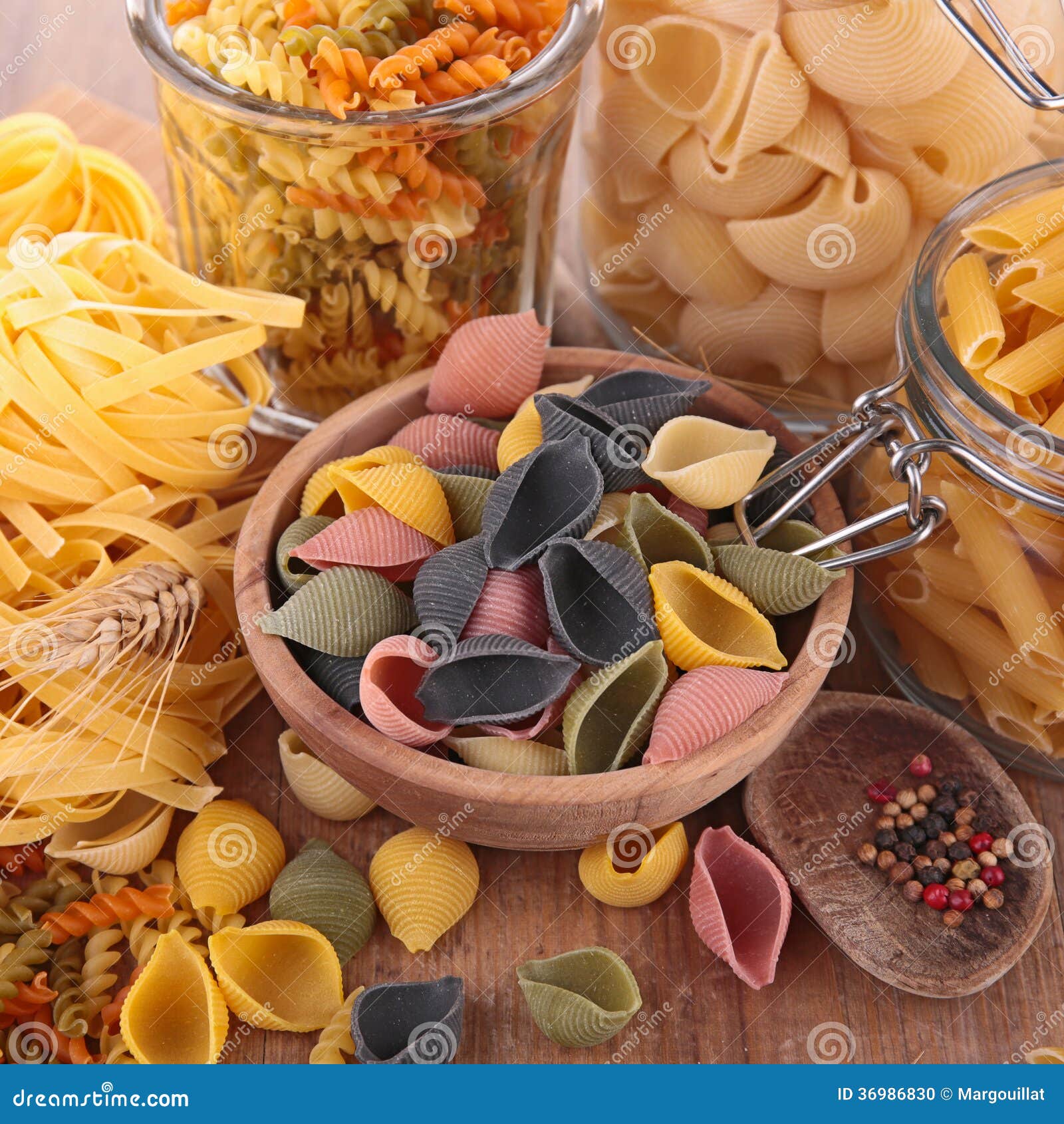 Mixed raw pasta stock photo. Image of group, heap, recipe - 36986830