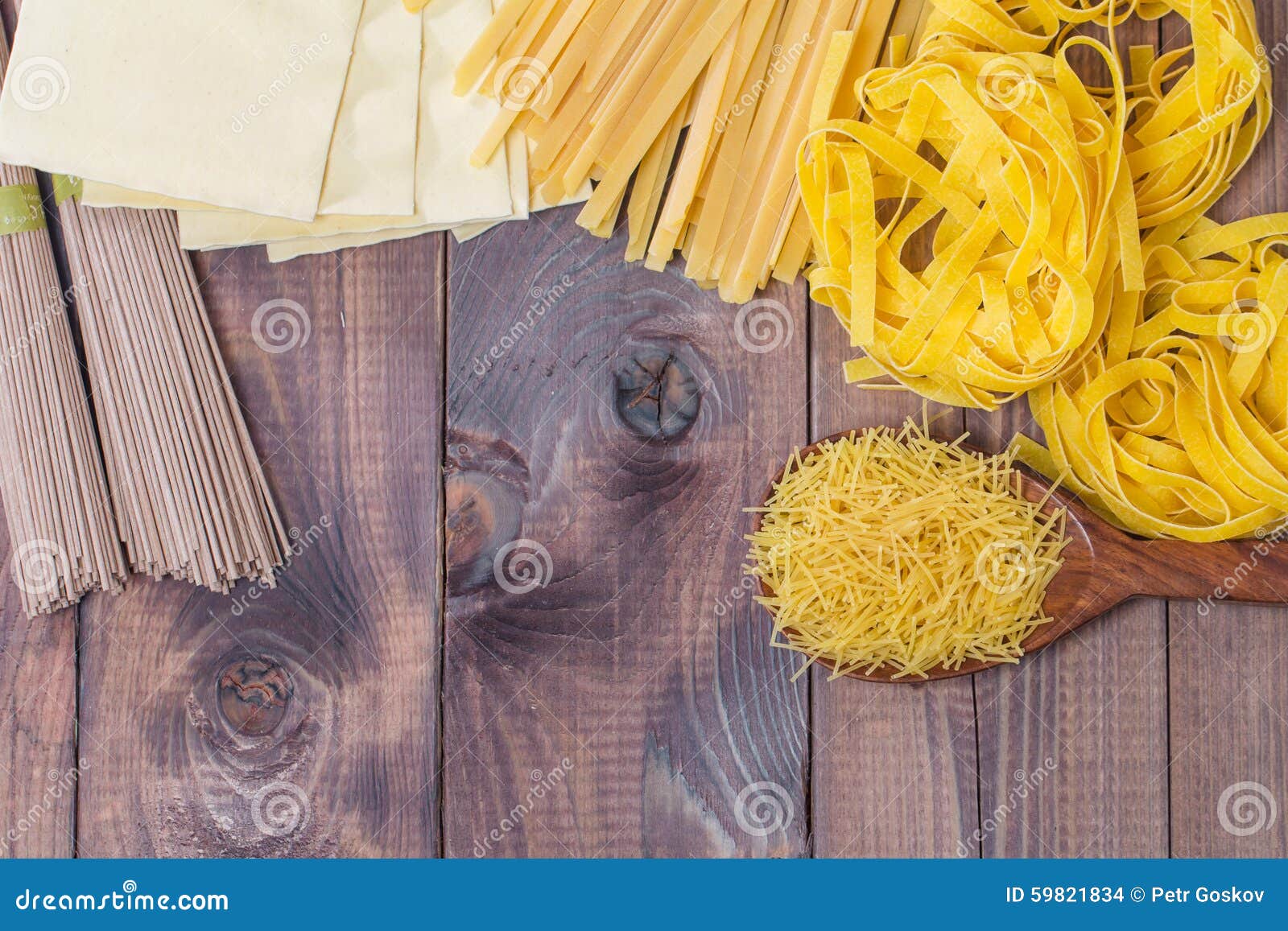 Mixed raw pasta selection stock photo. Image of wheat - 59821834
