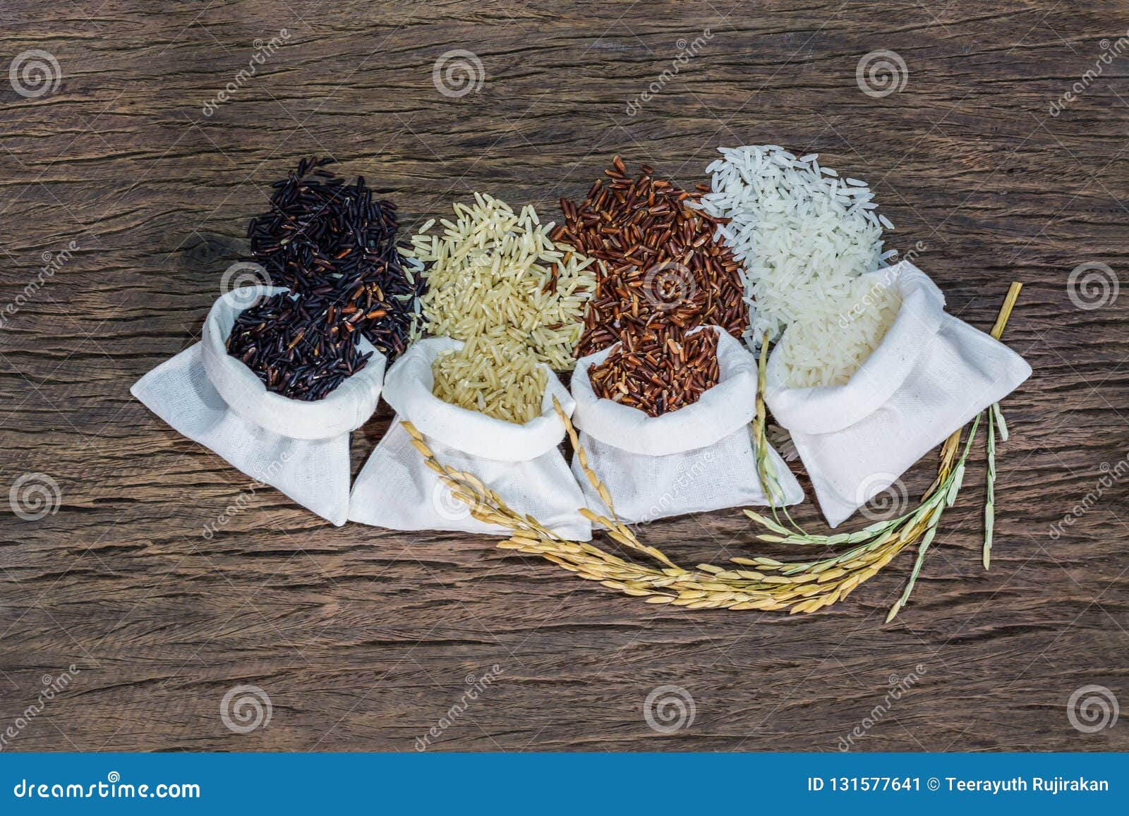 Mixed Raw Rice, Jasmine Rice, Brown Rice, Black Jasmine Rice and ...