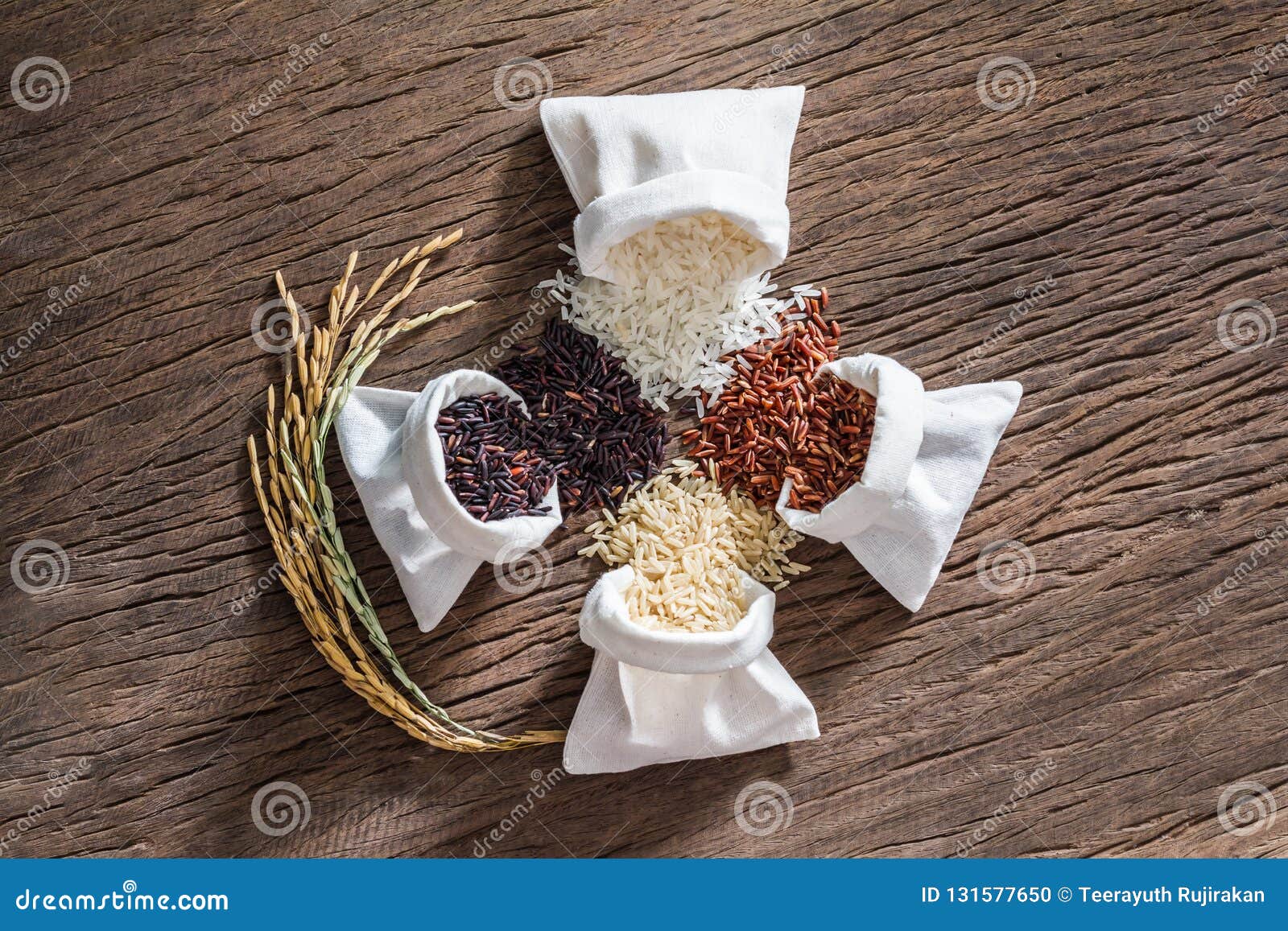 Mixed Raw Rice, Jasmine Rice, Brown Rice, Black Jasmine Rice and ...