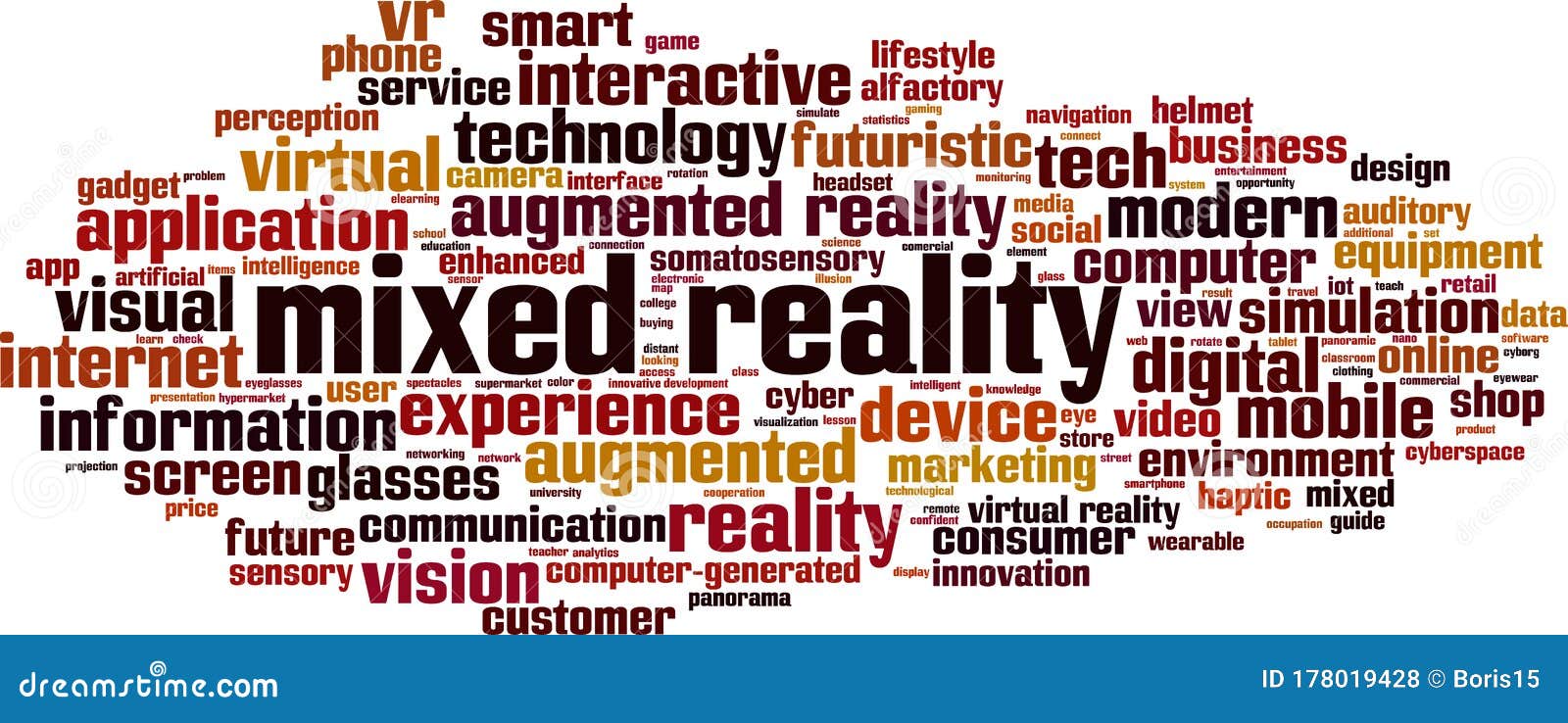 Mixed reality word cloud stock vector. Illustration of smart - 178019428