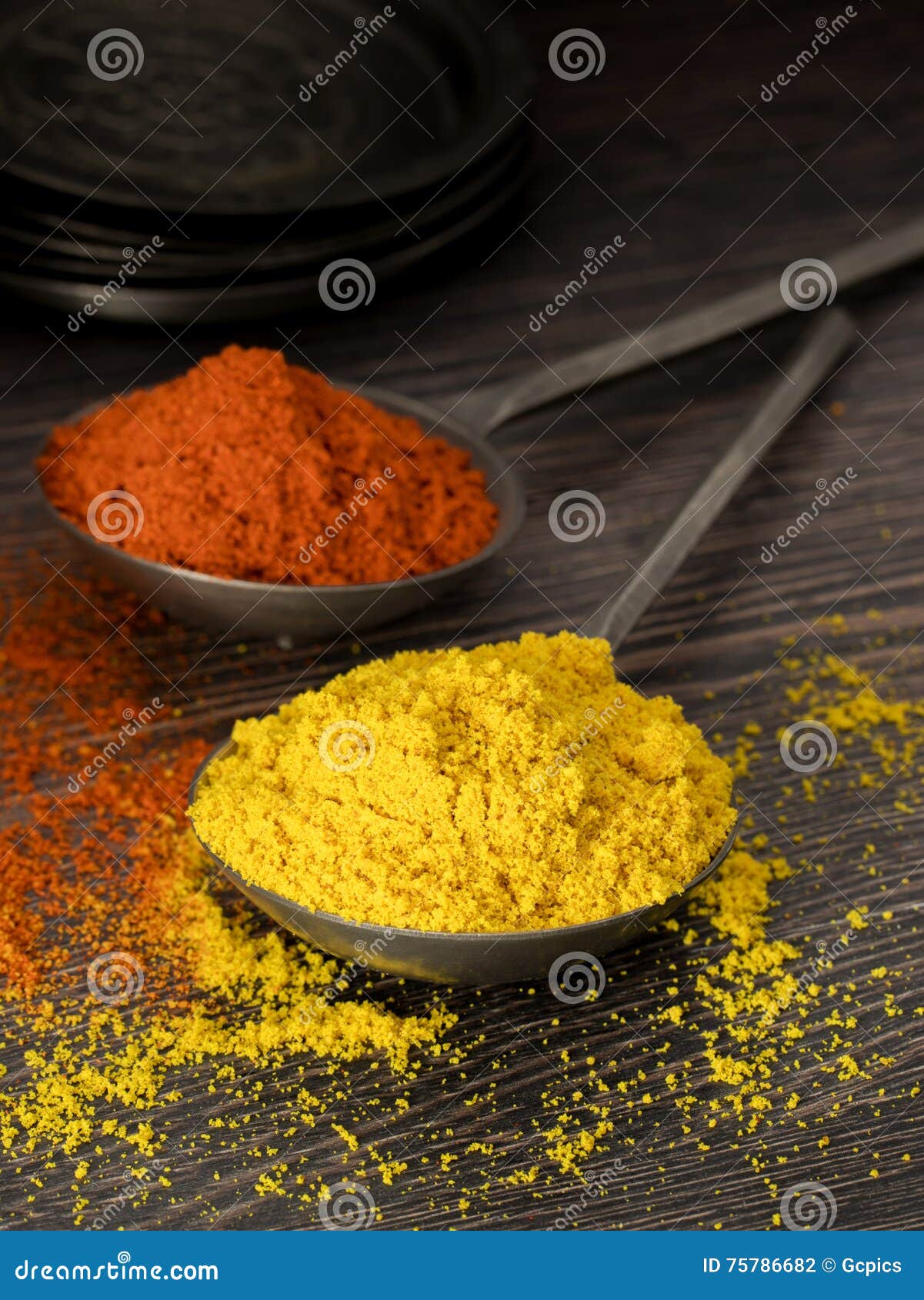 Mixed Red and Yellow Spices Stock Photo - Image of mixed, background ...