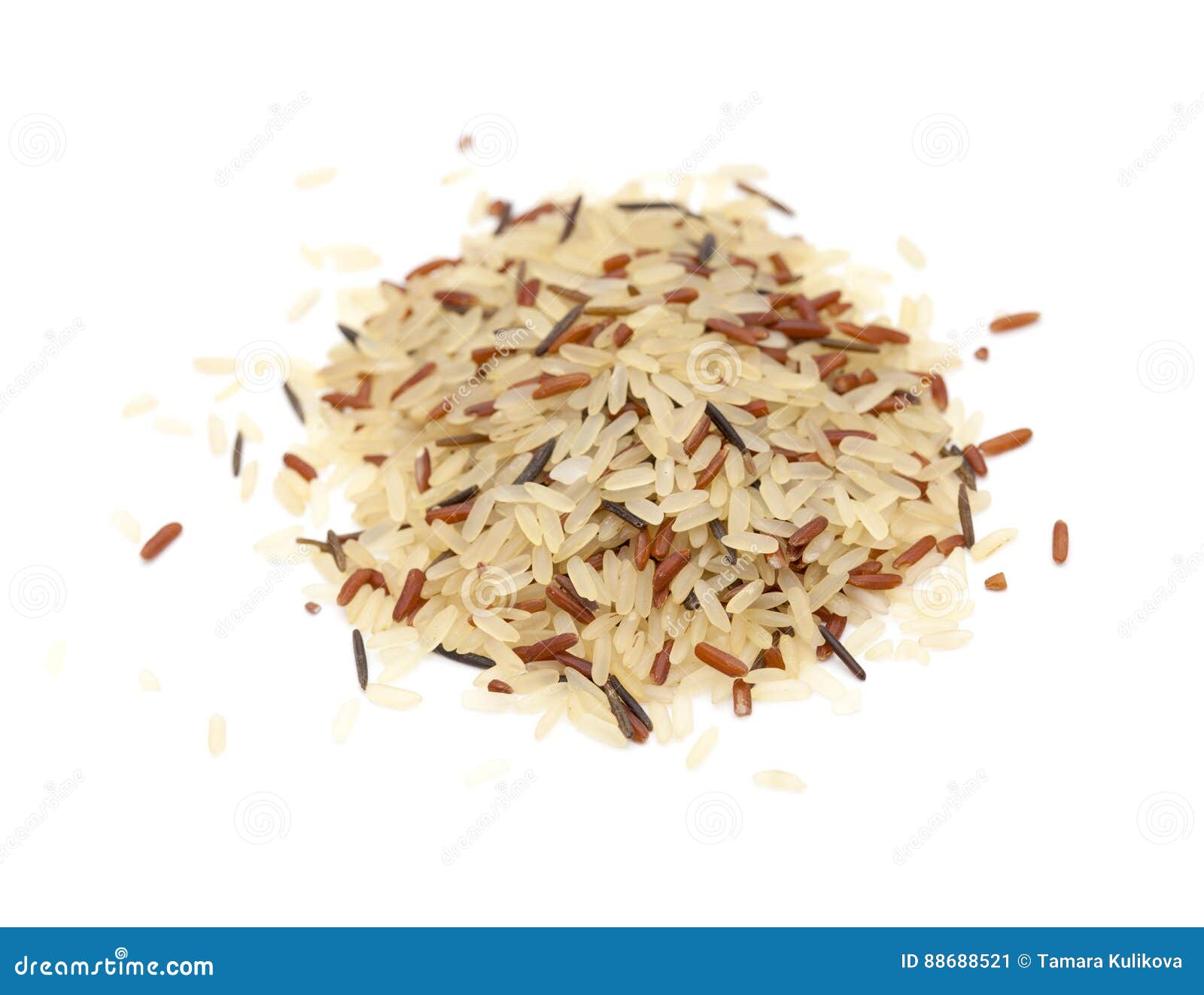 Mixed Rice Isolated on White Stock Image - Image of mixed, handful ...