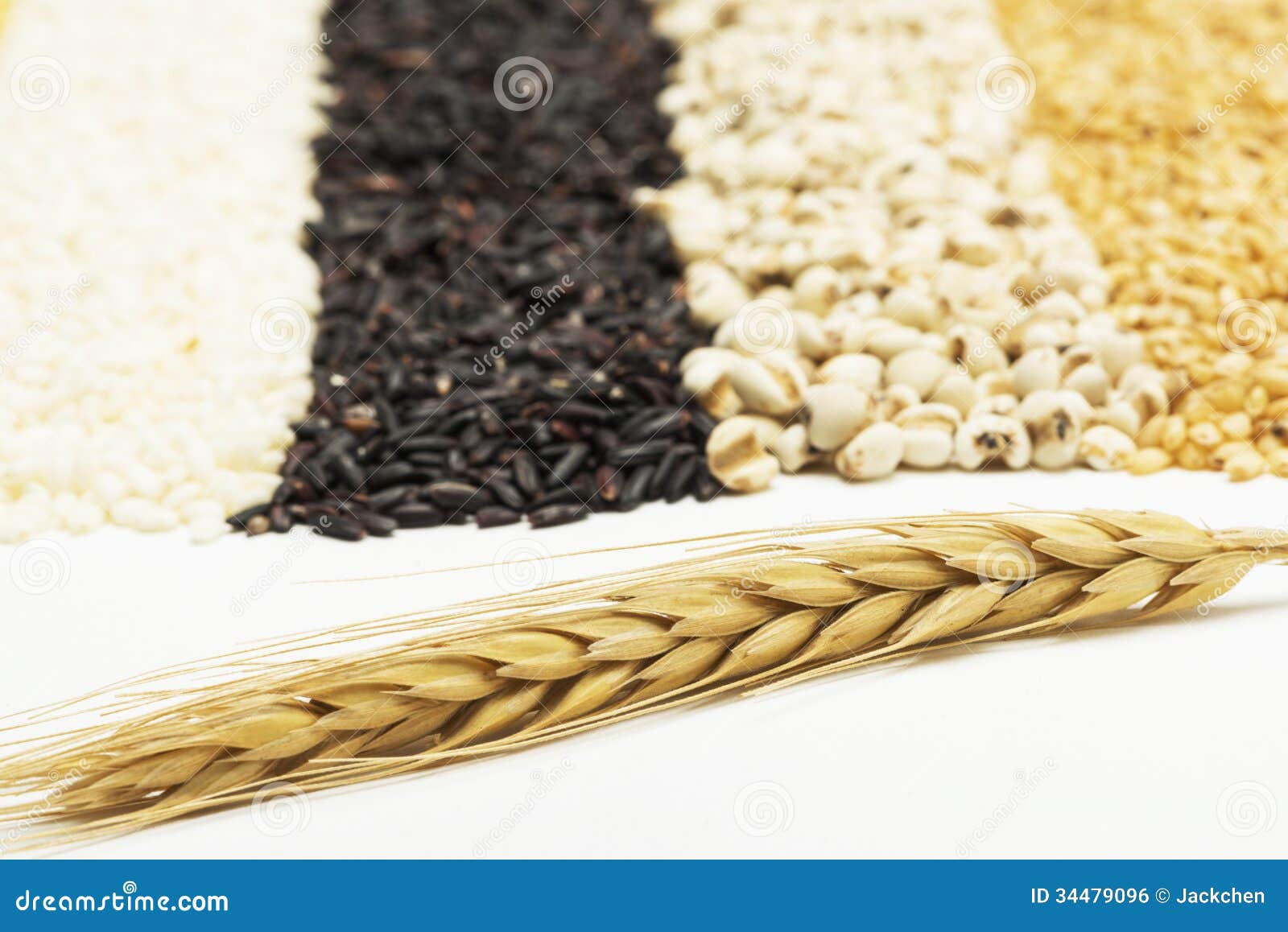 Mixed rices and wheat stock photo. Image of diet, black - 34479096