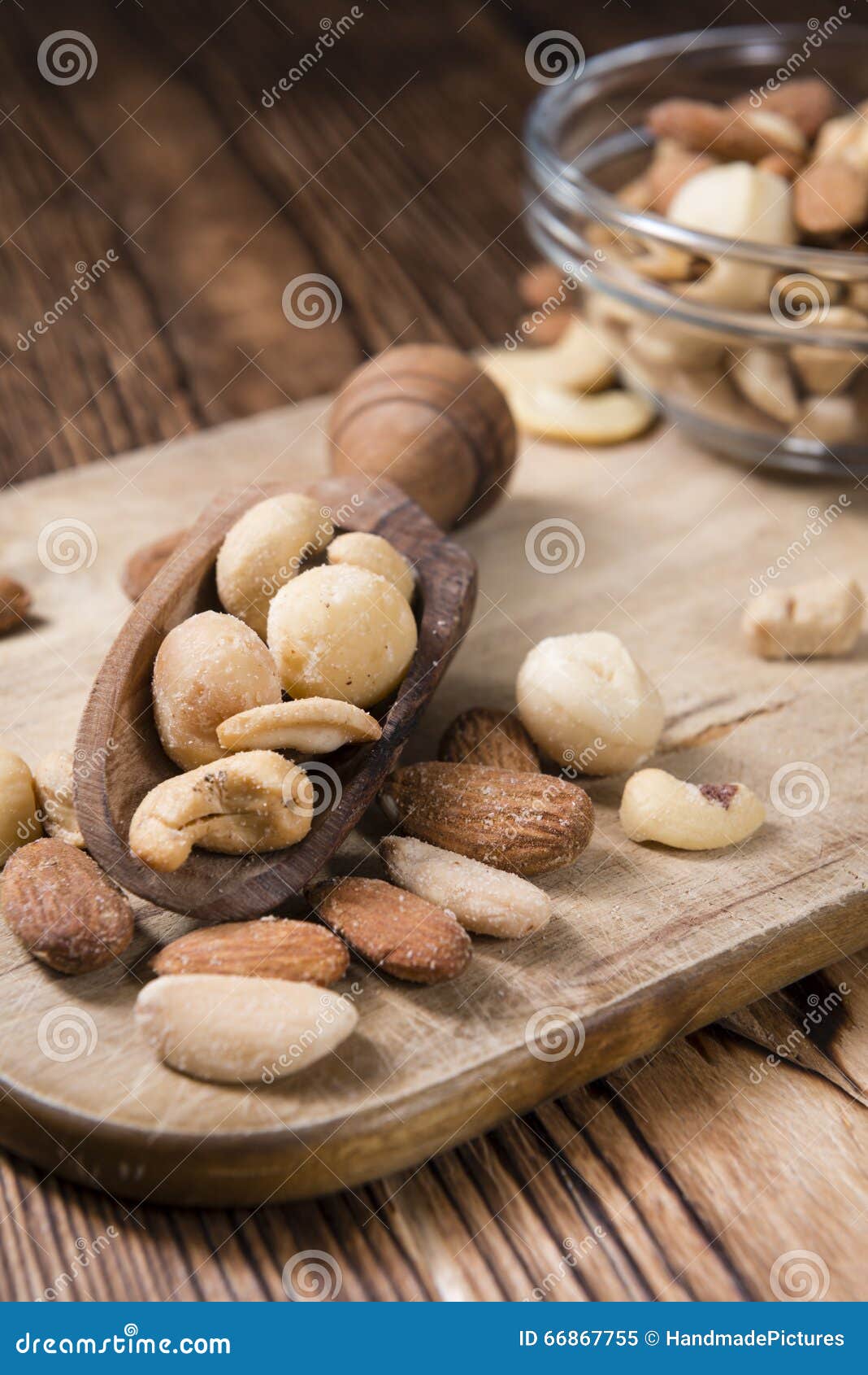 Mixed Roasted and Salted Nuts Stock Image - Image of healthy, brown ...