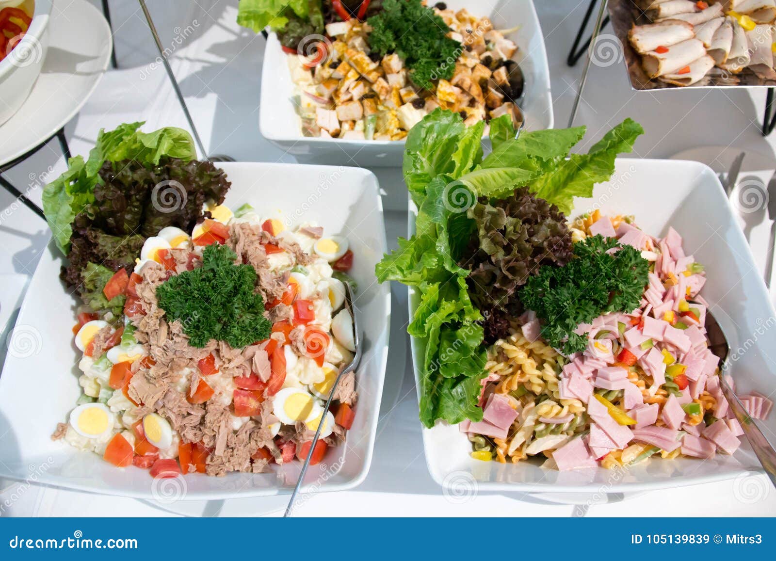 Mixed salad in a bowl stock image. Image of ingredient - 105139839