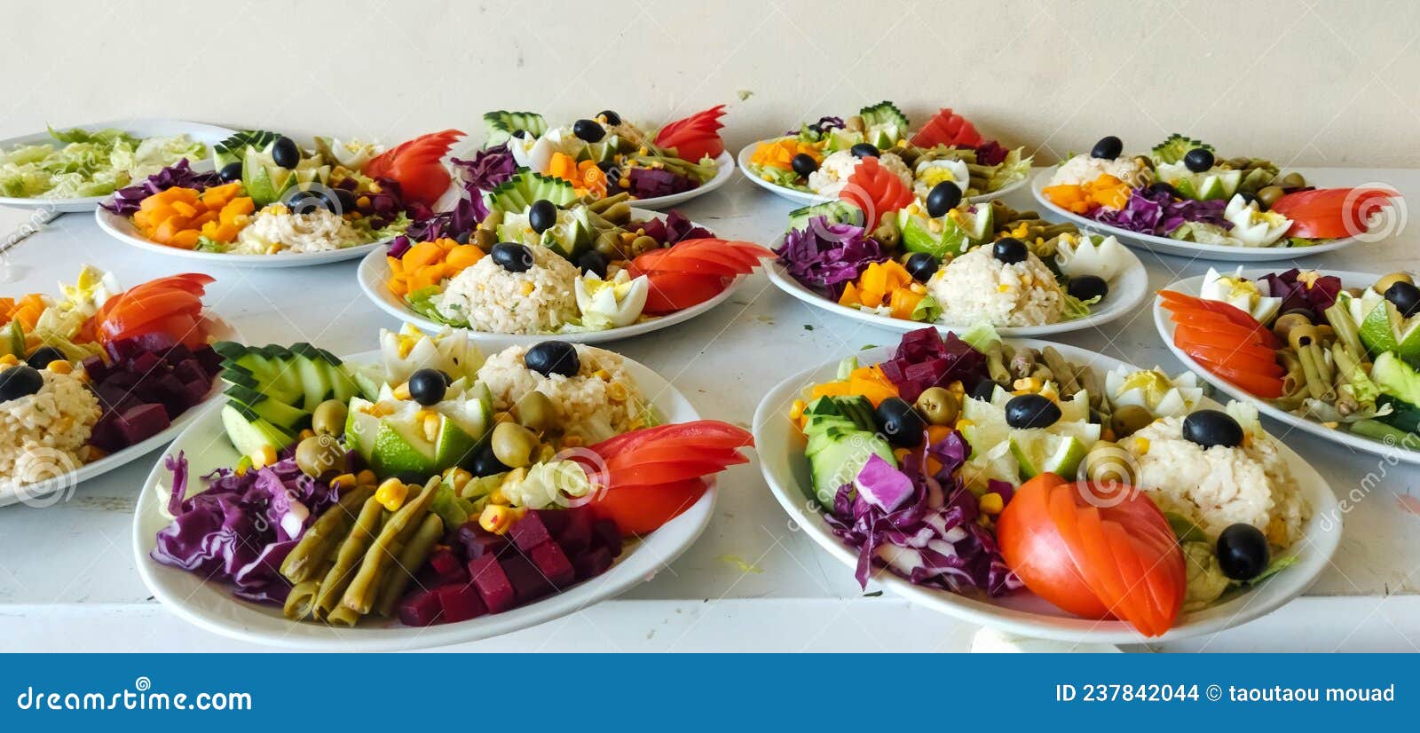 Mixed Salad of Fresh Vegetables and Rice from Jijel, Algeria Stock ...