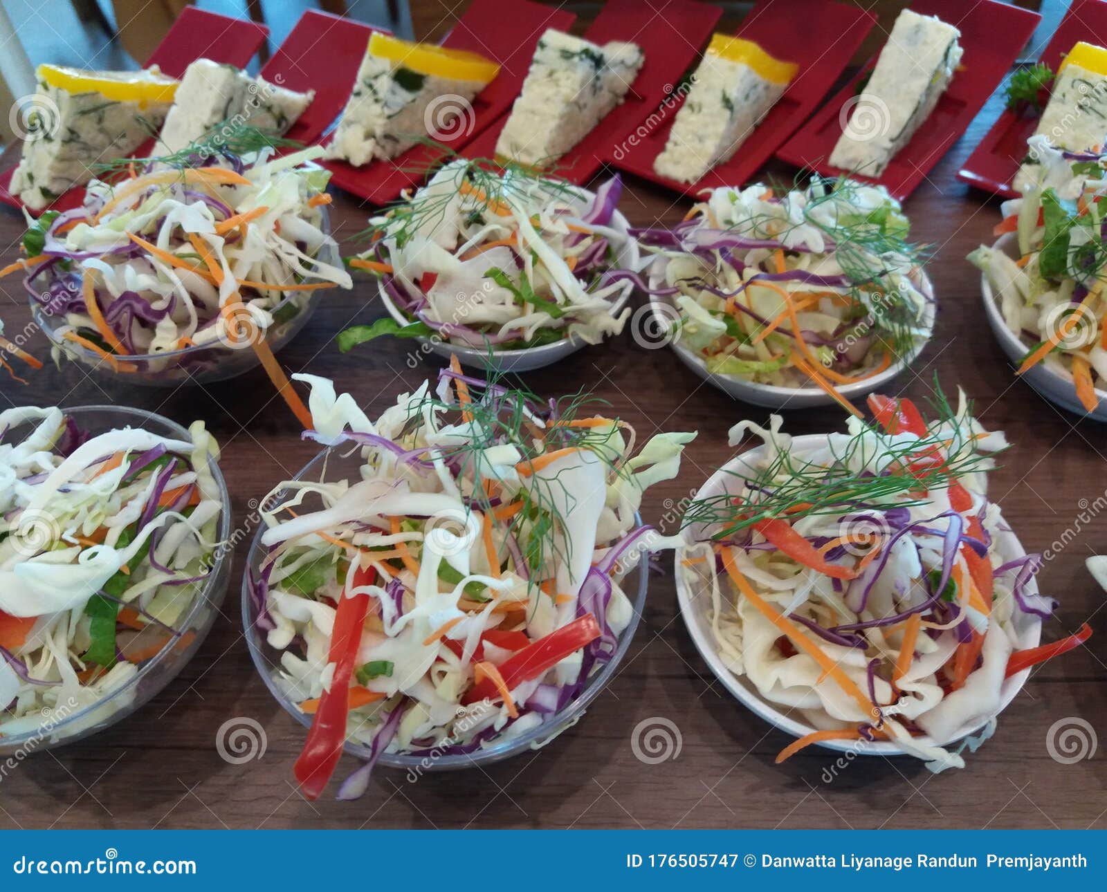 Mixed Salad with Vegetable Terrine on a Mini Salad Buffet Stock Image ...