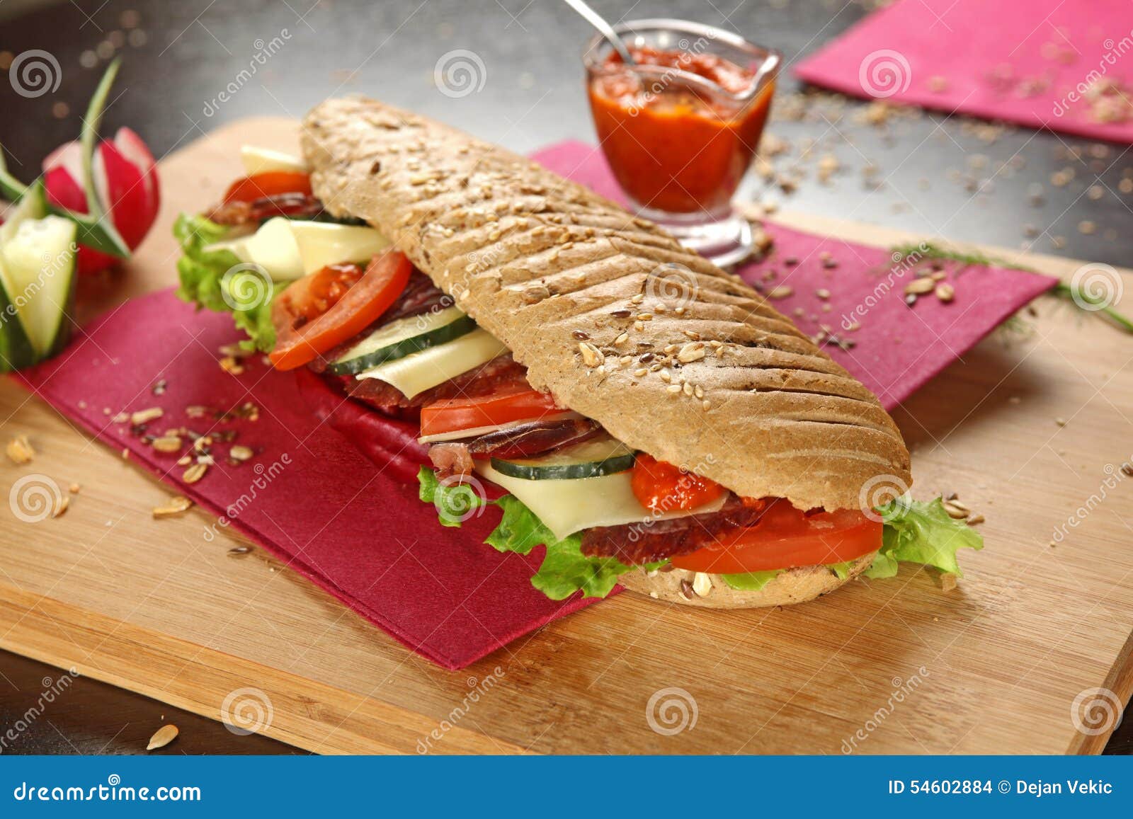 Mixed sandwich stock photo. Image of mini, board, french - 54602884
