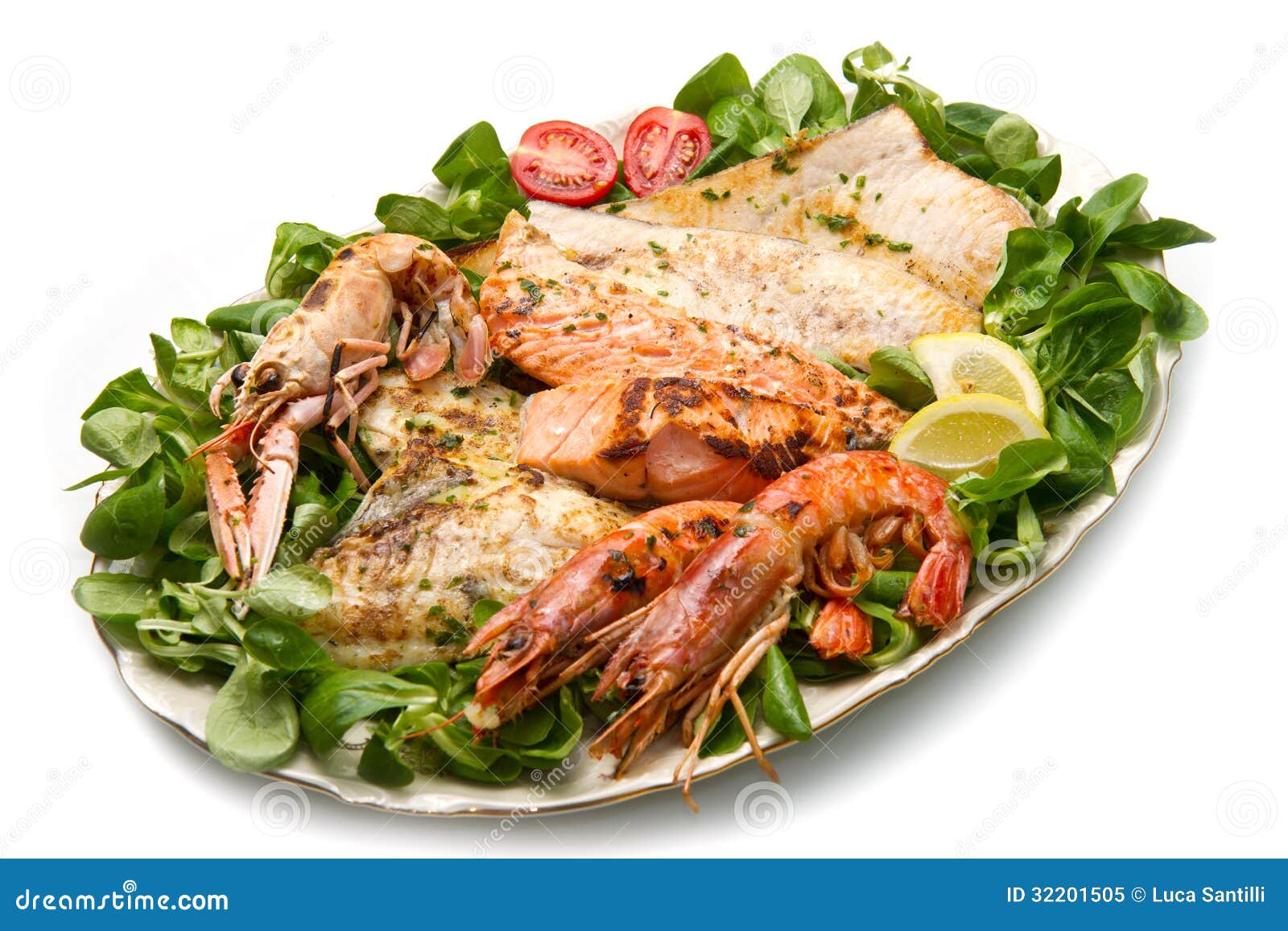 Mixed seafood grill stock image. Image of macro, fish - 32201505
