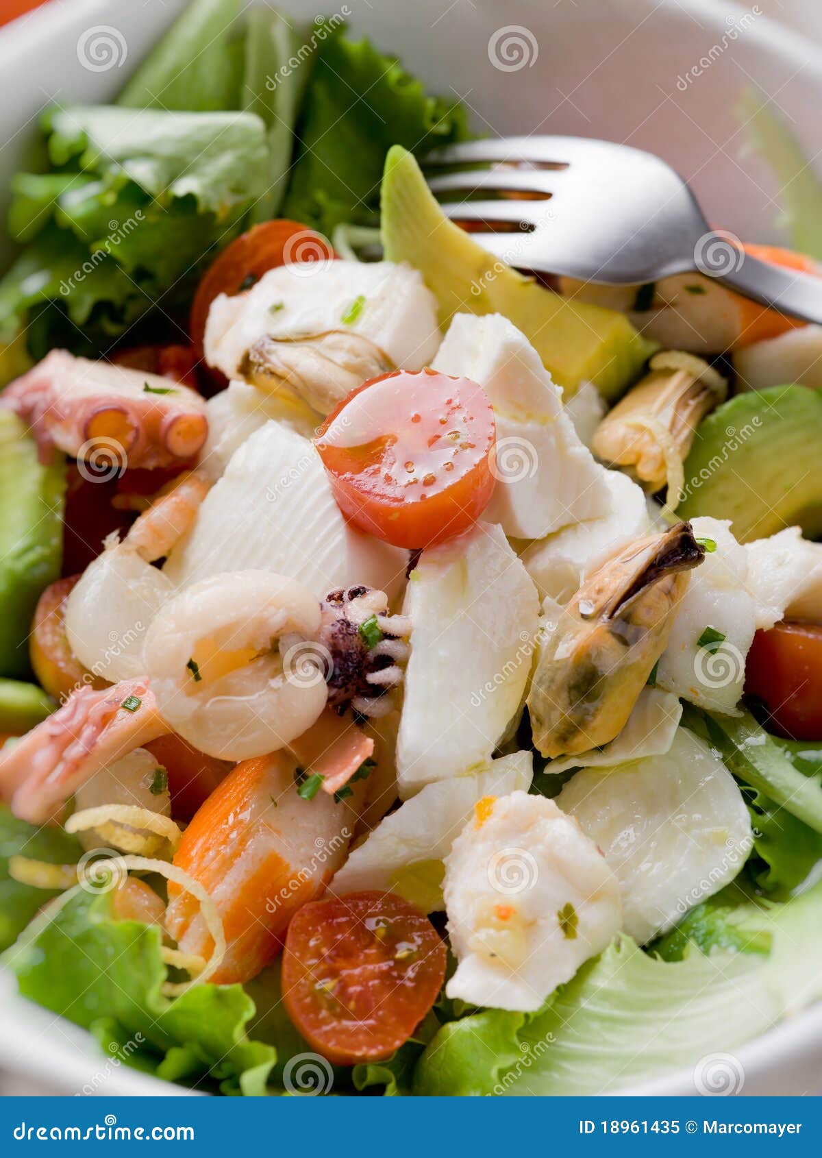 Mixed Seafood Grill Of Octopus, Shrimp And Fresh Fish Royalty-Free ...