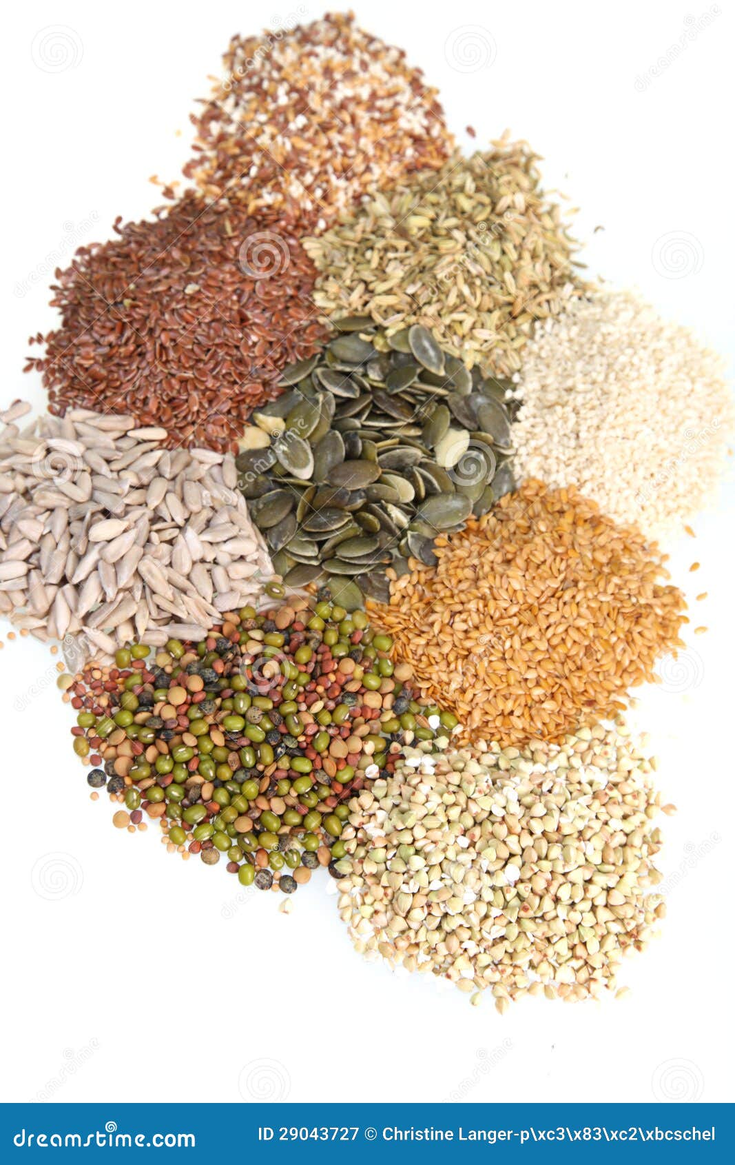 Mixed Seeds Arranged on a White Background Stock Image - Image of ...