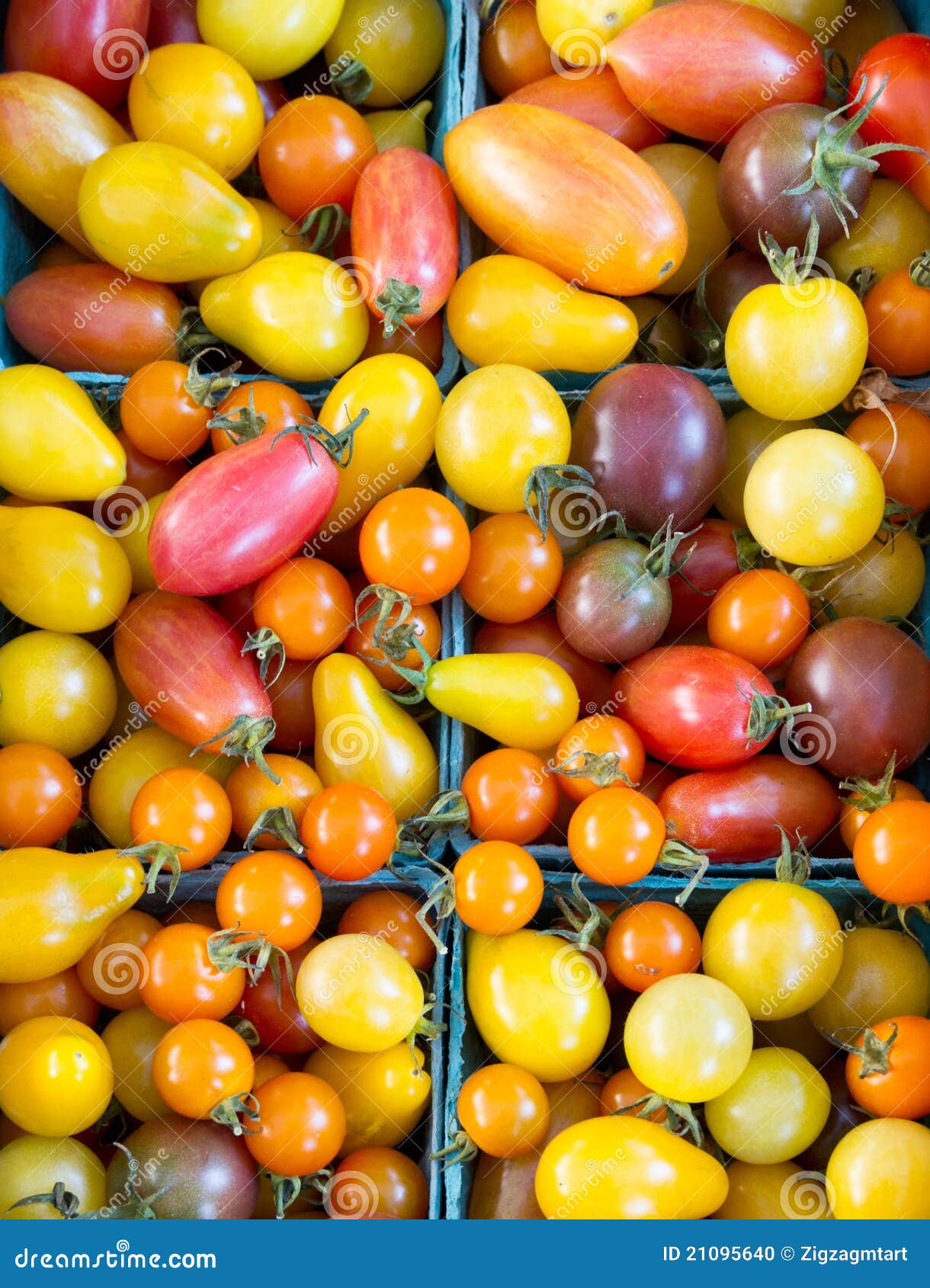 Mixed Small Tomatoes on Display in Boxes Stock Photo - Image of ripe ...
