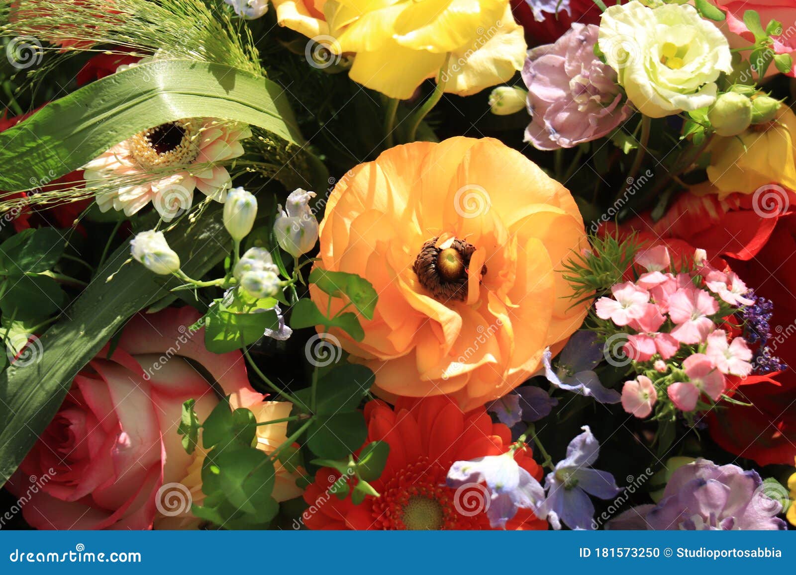 Mixed spring bouquet stock photo. Image of petal, roses - 181573250