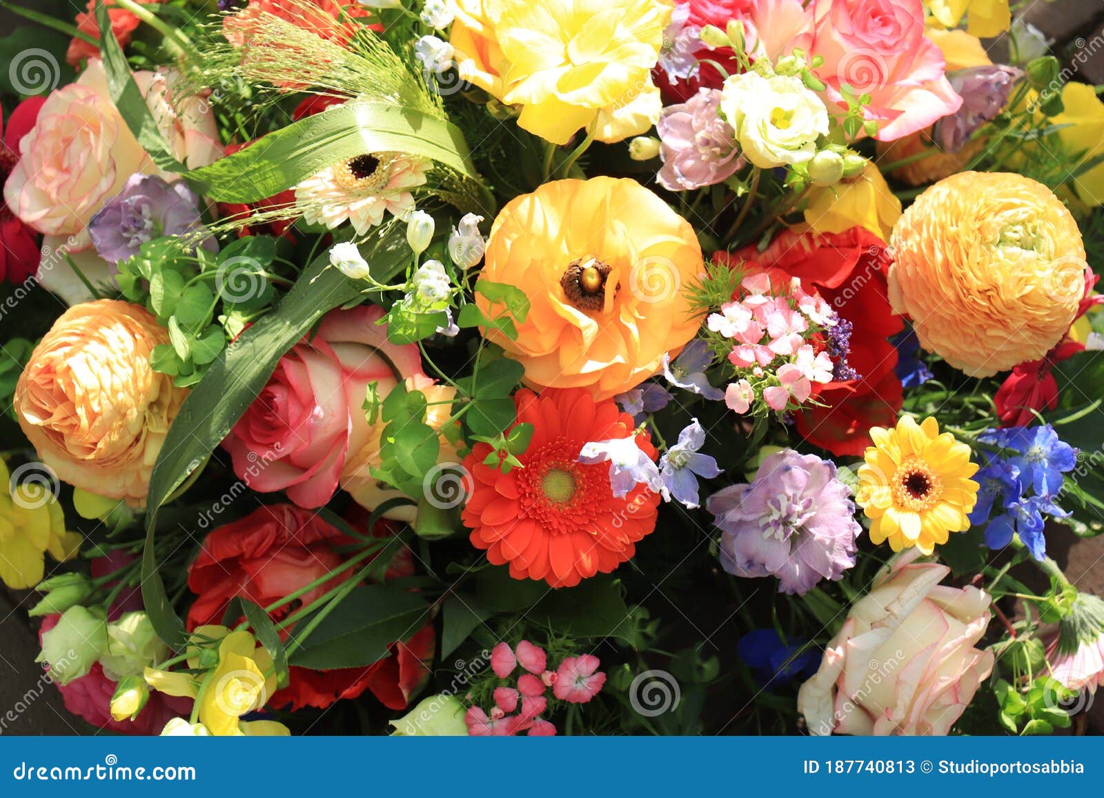 Mixed spring bouquet stock image. Image of larkspur - 187740813