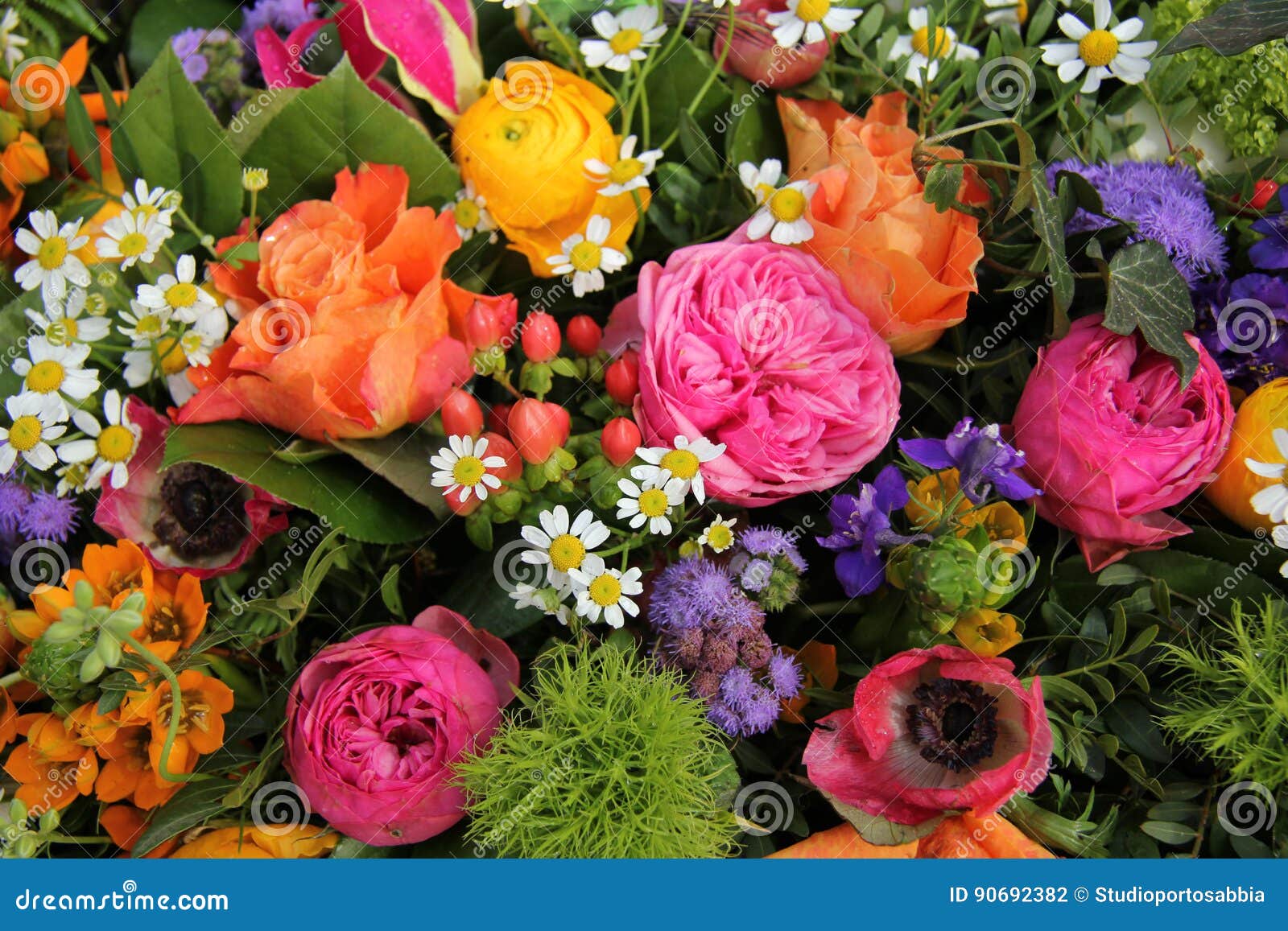 Mixed spring bouquet stock photo. Image of colors, white - 90692382