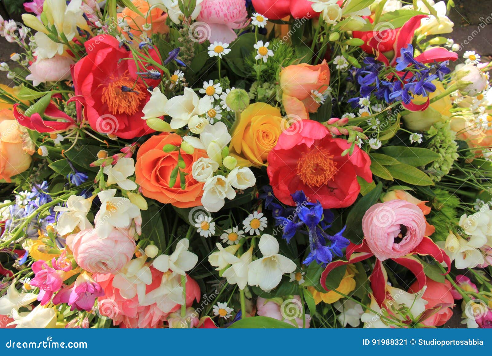 Mixed spring bouquet stock image. Image of flower, white - 91988321