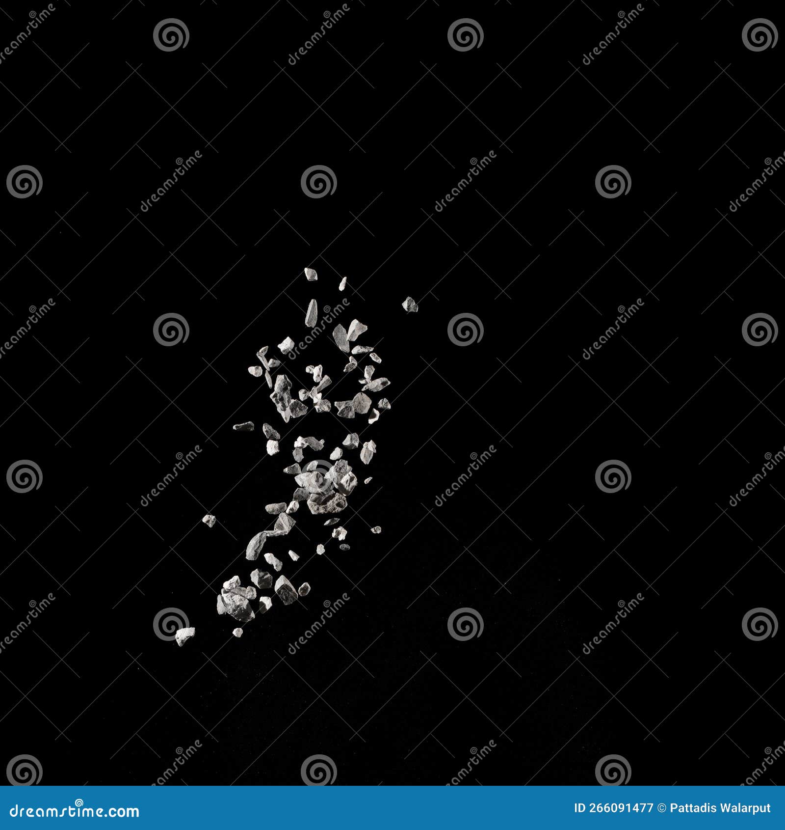 Mixed Stone Explosion on Black Background. Stock Image - Image of rocks ...