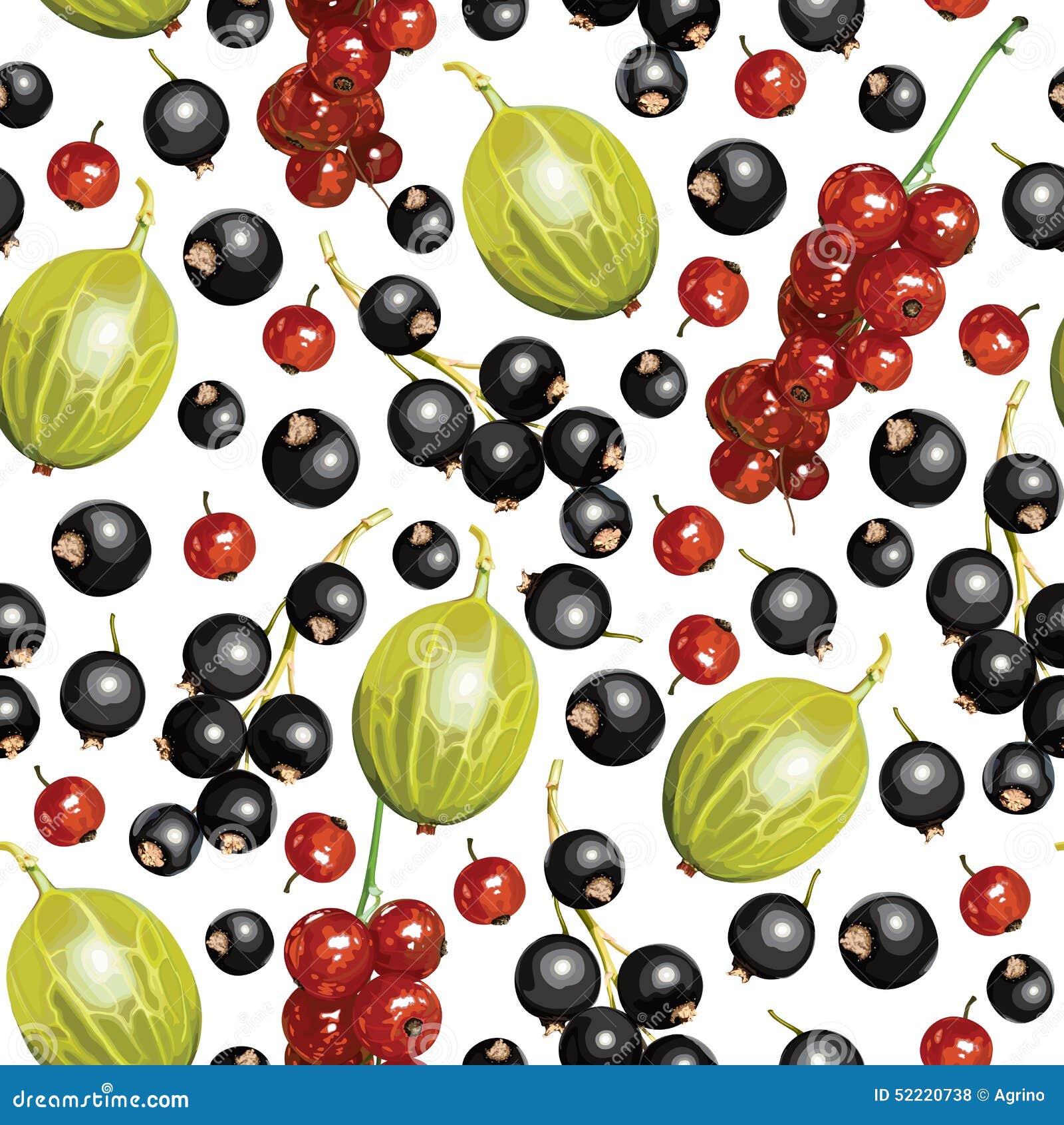 Mixed Summer Berries Pattern Seamless Stock Vector - Illustration of ...