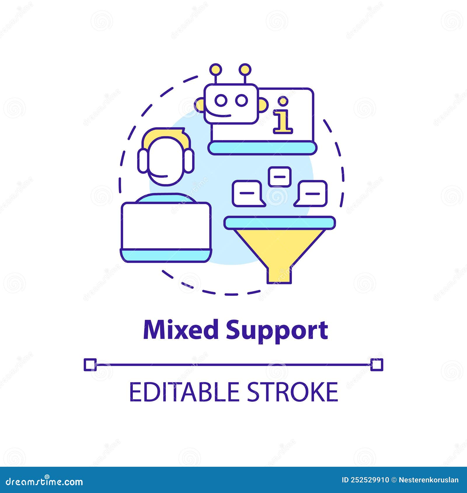 Mixed support concept icon stock vector. Illustration of assistance ...