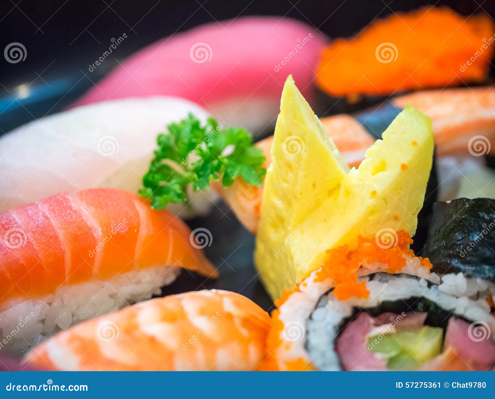 Mixed sushi stock image. Image of meal, culture, dinner - 57275361