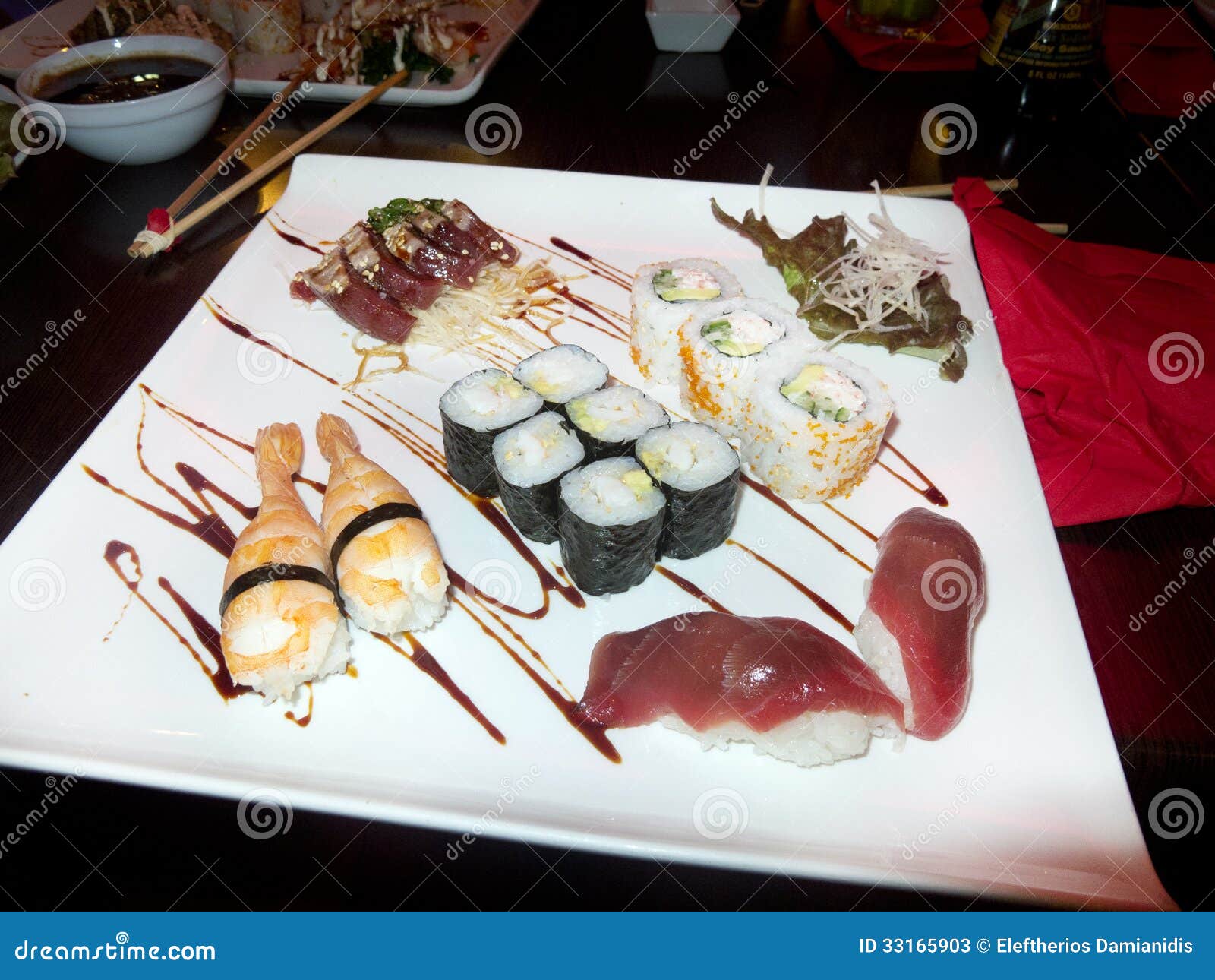 Mixed Sushi plate stock image. Image of fresh, meal, healthy - 33165903