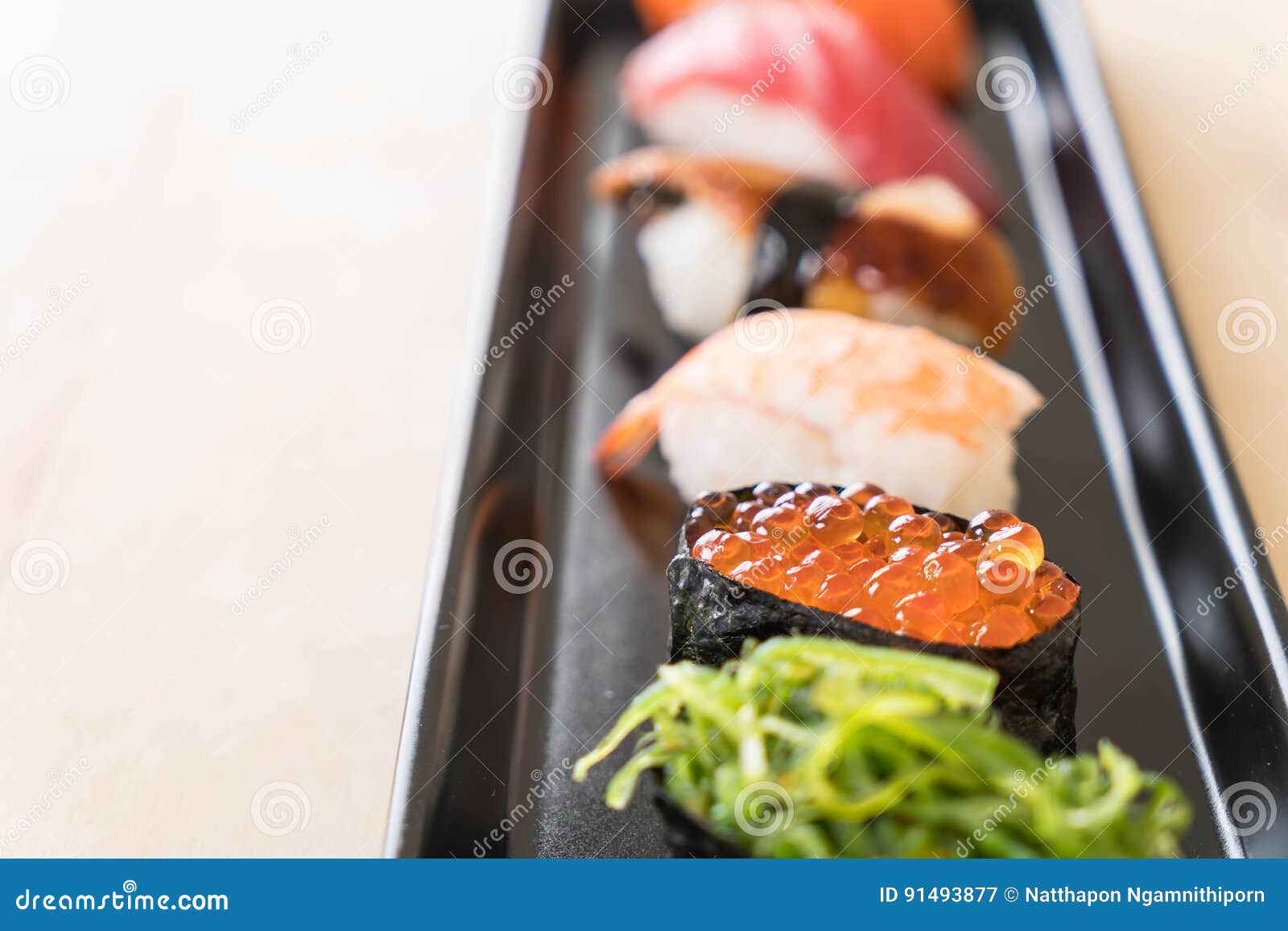 Mixed sushi set stock image. Image of seaweed, meal, fresh - 91493877