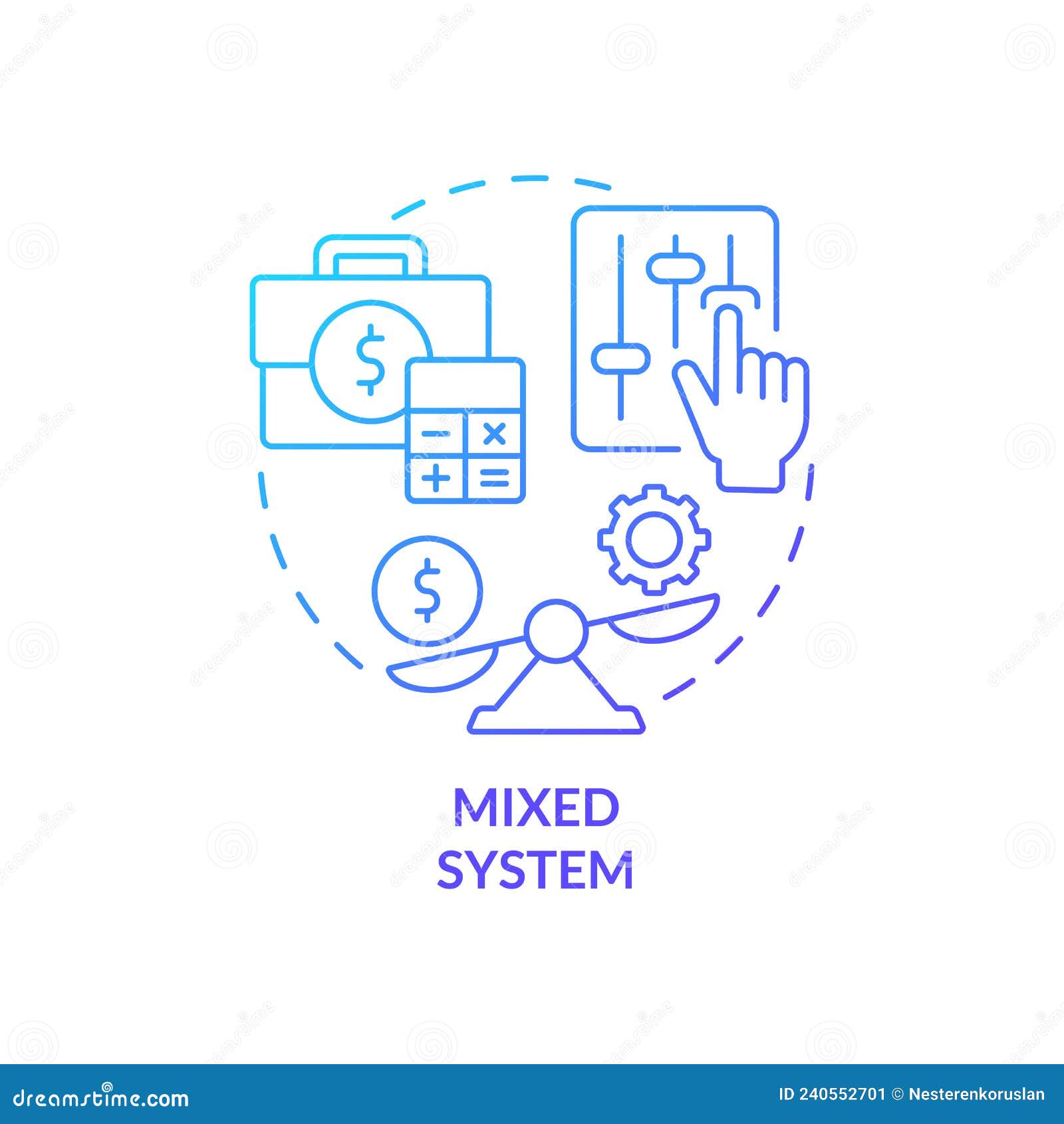Mixed System Blue Gradient Concept Icon Stock Vector - Illustration of ...