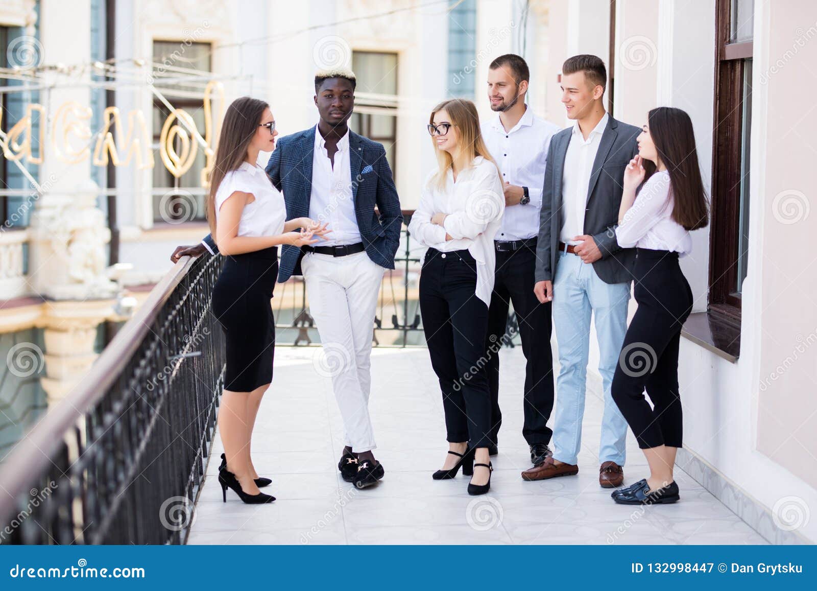 Mixed Team of Business People Discussing Their Ideas in Office Stock ...