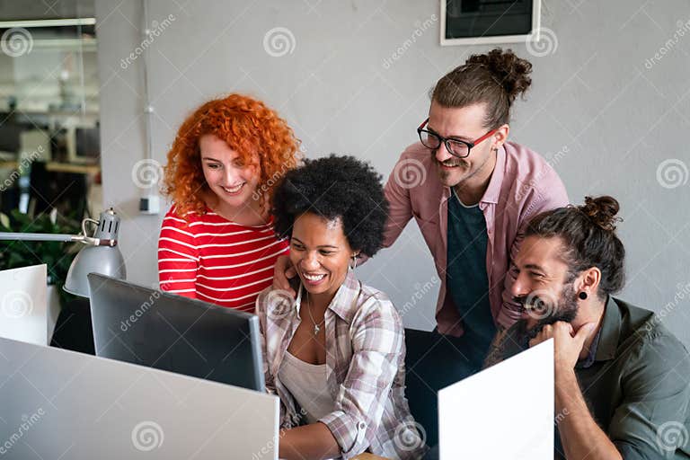 Mixed Team of Software Engineers Brainstorming Ideas. Diverse App ...