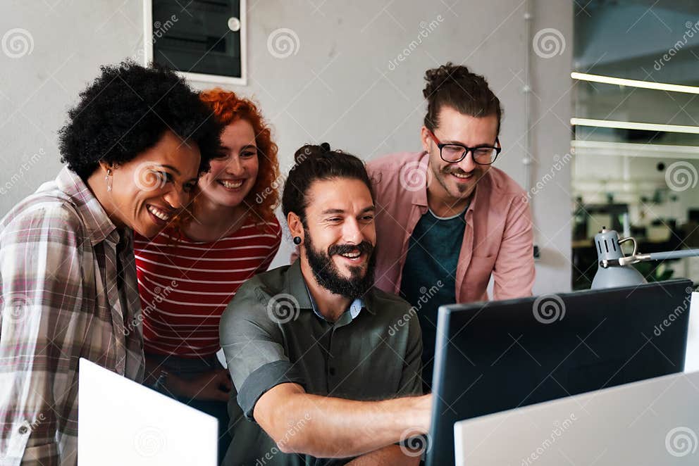 Mixed Team of Software Engineers Brainstorming Ideas. Diverse App ...