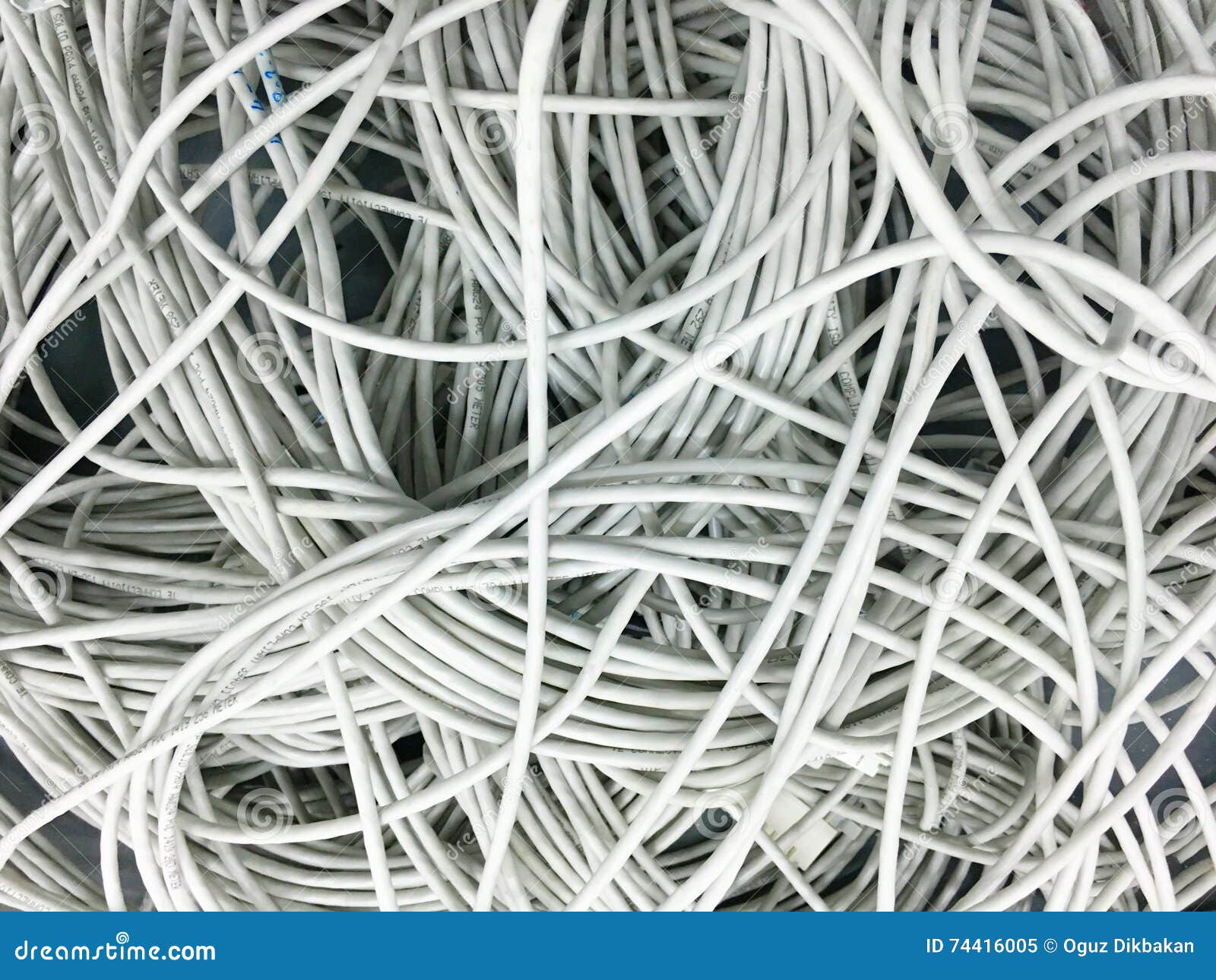 Mixed Telecom Cables Seems Like Spaghetti Stock Image - Image of ...