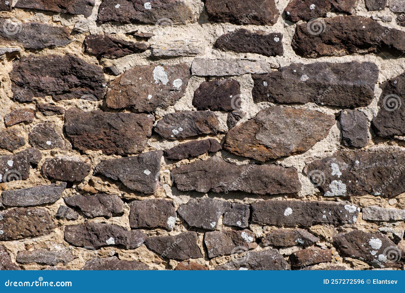 Mixed Texture of Stone and Bricks on the Wall of an Ancient Mill Stock ...