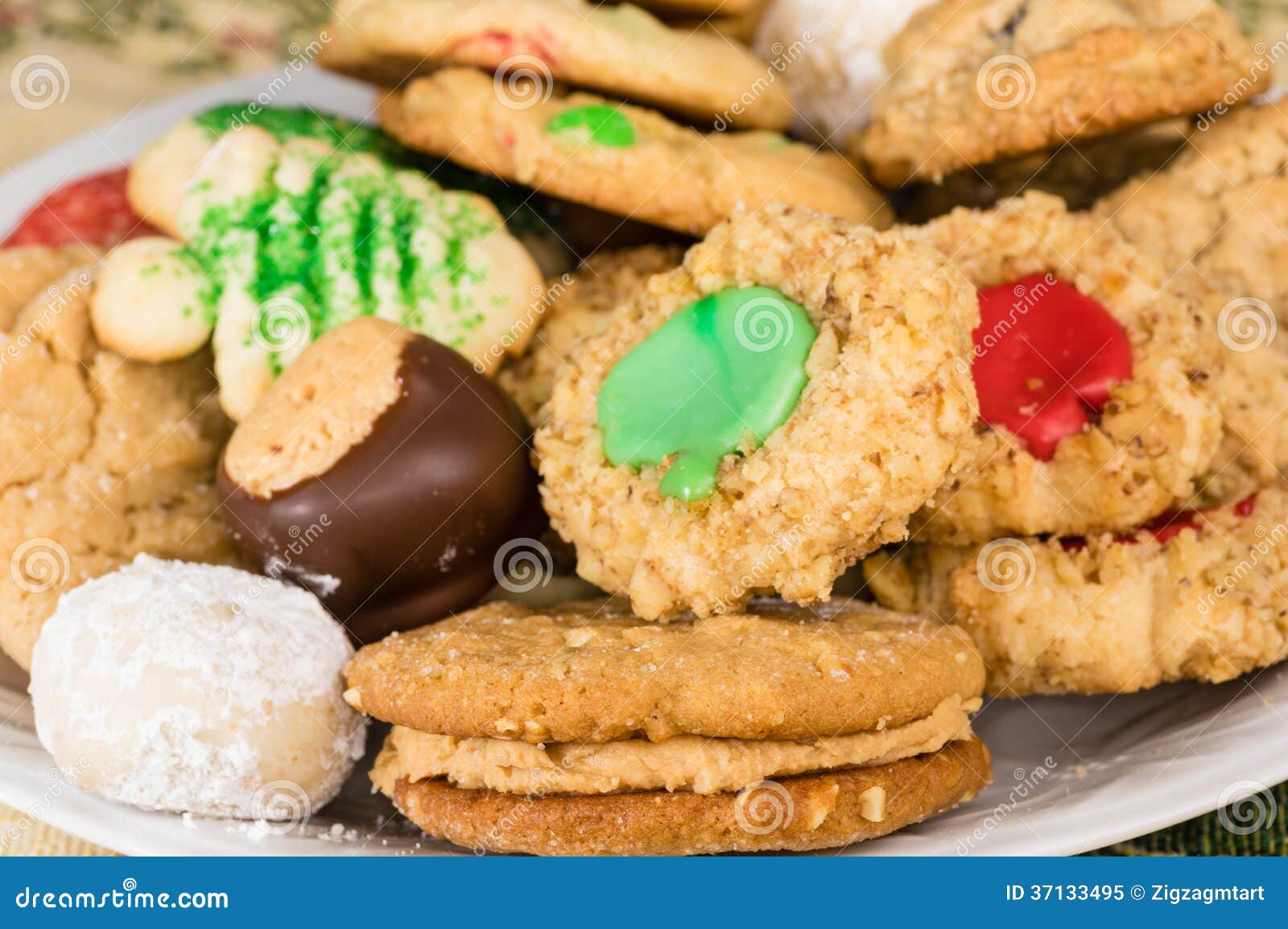 Mixed Tray or Platter of Homemade Cookies Stock Image - Image of icing ...