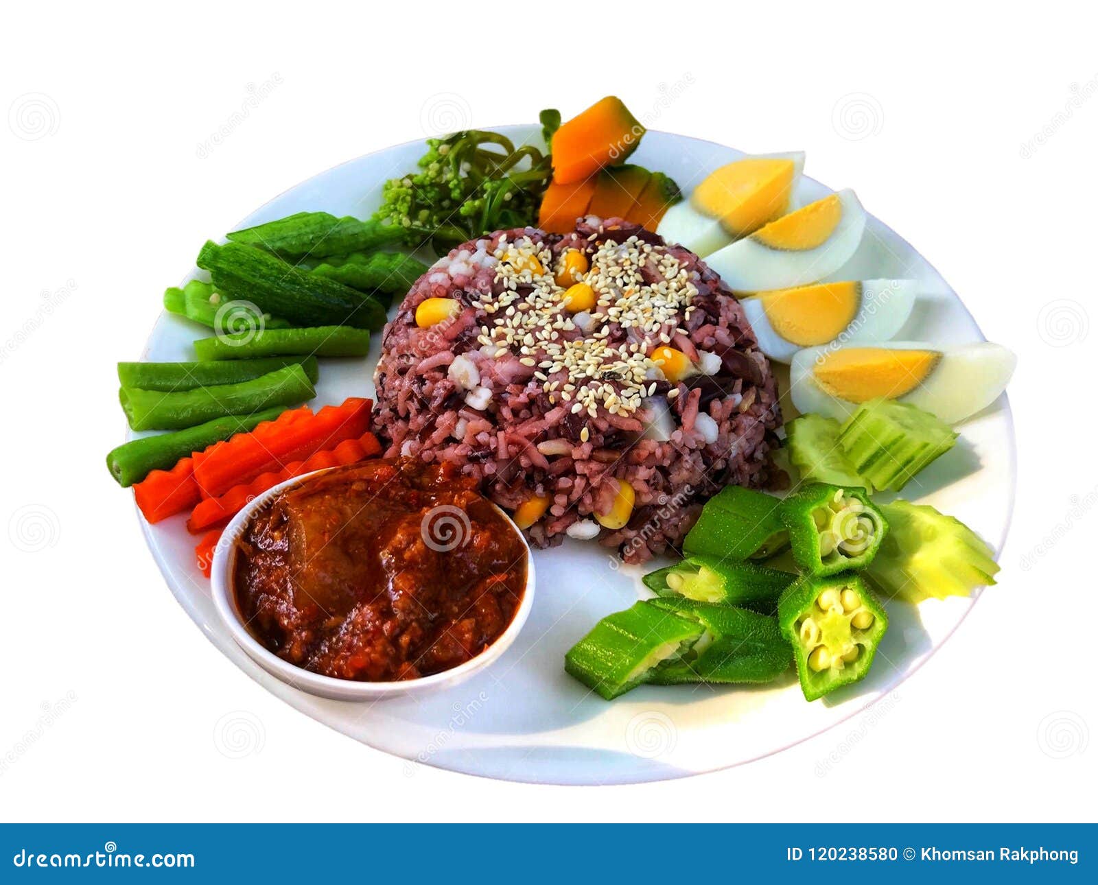 Mixed Vegetable with Chilli Paste Dip Stock Photo - Image of lettuce ...