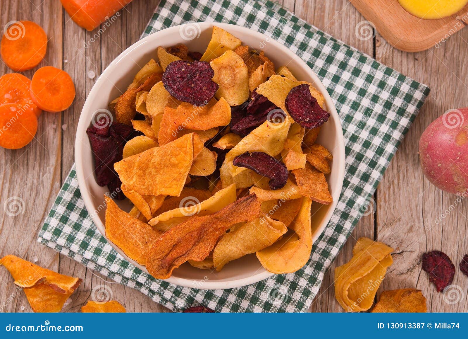 Mixed Vegetable Crisps with Sea Salt. Stock Image - Image of crisps ...