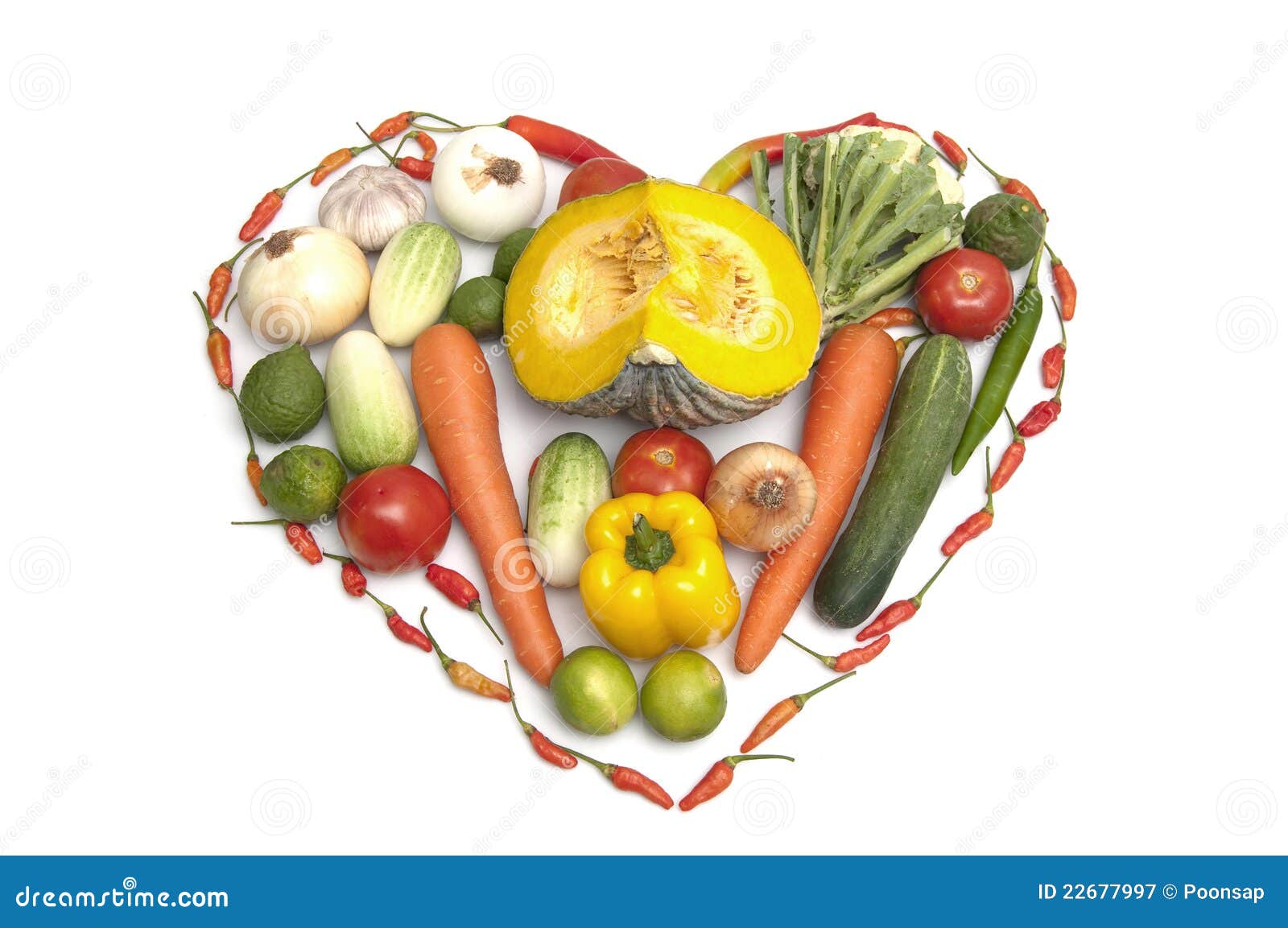 Mixed Vegetables on Heart Shape Stock Image - Image of plant, white ...