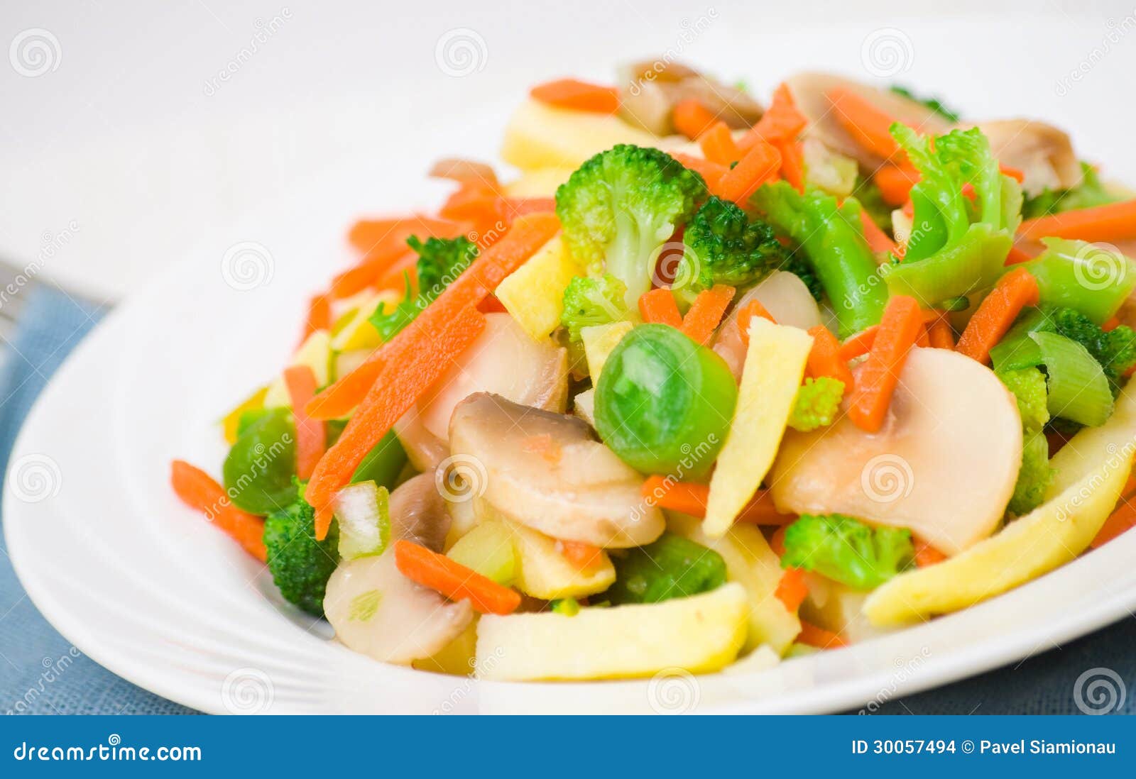 Mixed Vegetables with Mushrooms Stock Photo - Image of green, gourmet ...